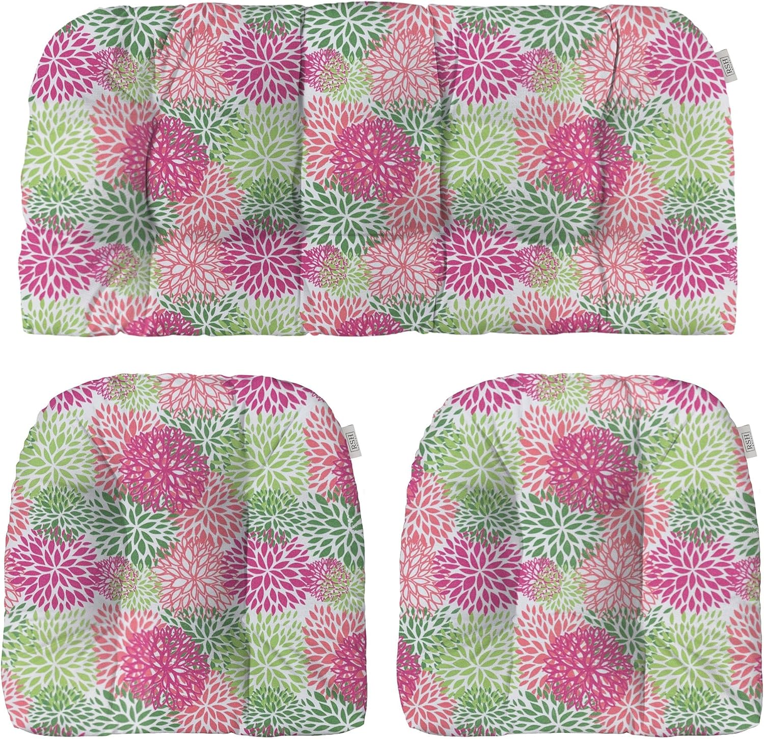 Amazon.com: RSH DECOR: 3-Piece Wicker Tufted Cushion Set | 41” x 19 ...