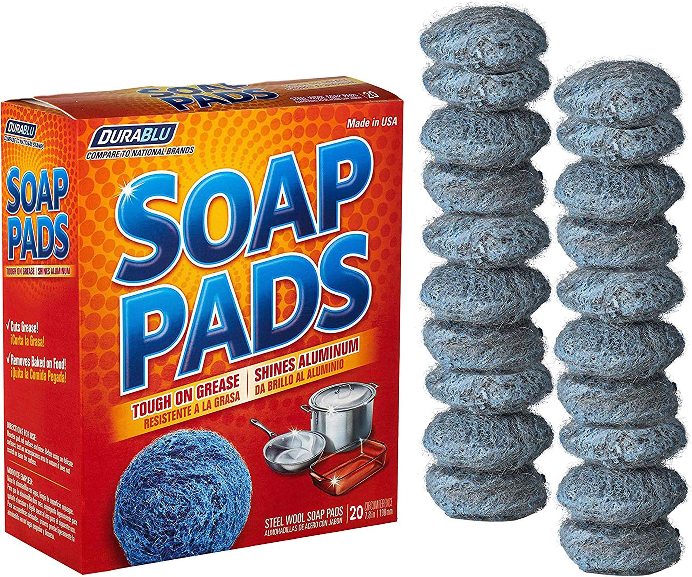 Amazon.com: SCRUBIT 20 Pack Steel Wool Soap Pads - Metal Scouring ...