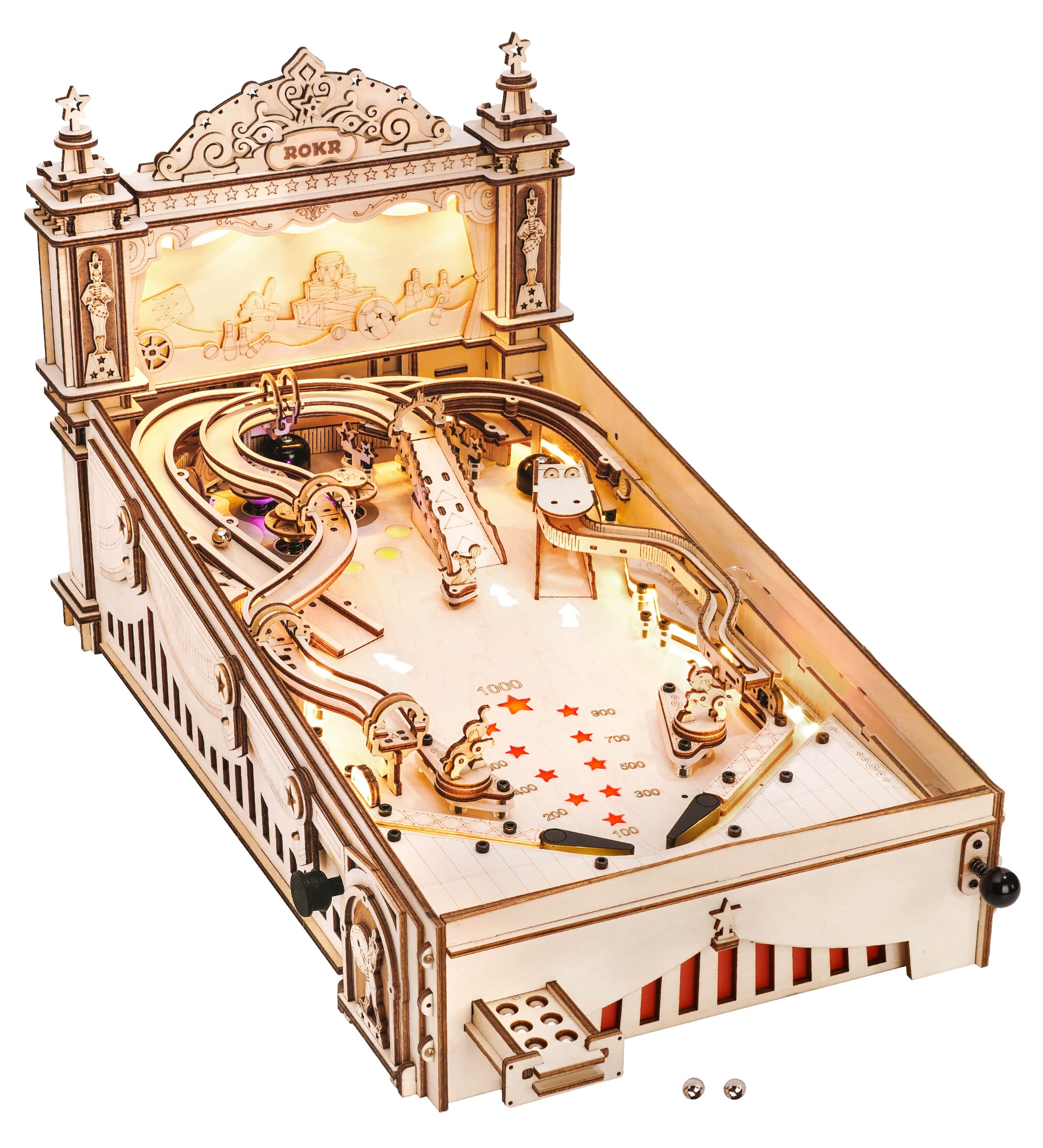 Amazon.co.jp: ROKR EG01 3D Pinball Machine, Professional DIY Kit ...