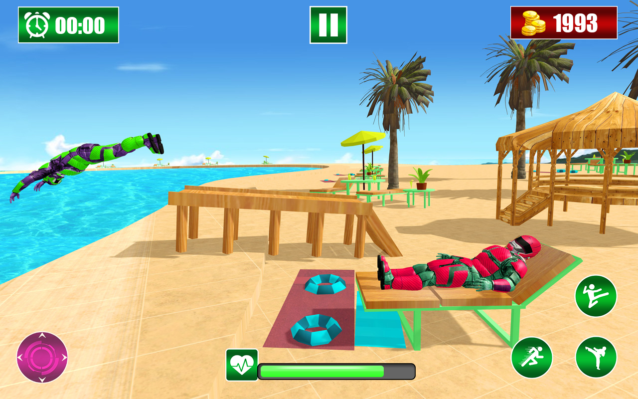 Robot Water Slide super hero water slide Game uphill Waterpark Slide ...