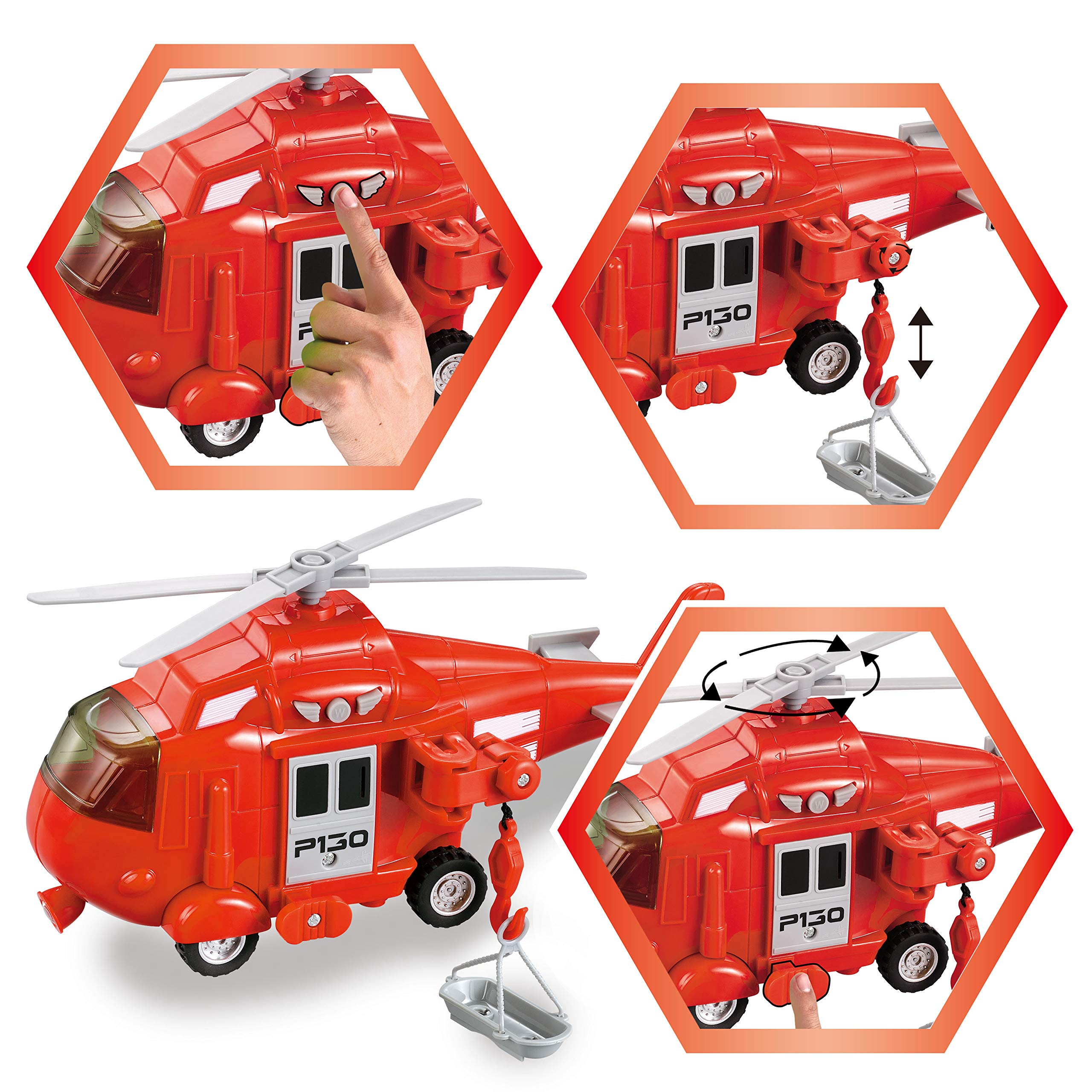 JOYIN 3 in 1 Friction Powered City Fire Rescue Vehicle Truck Car Set ...