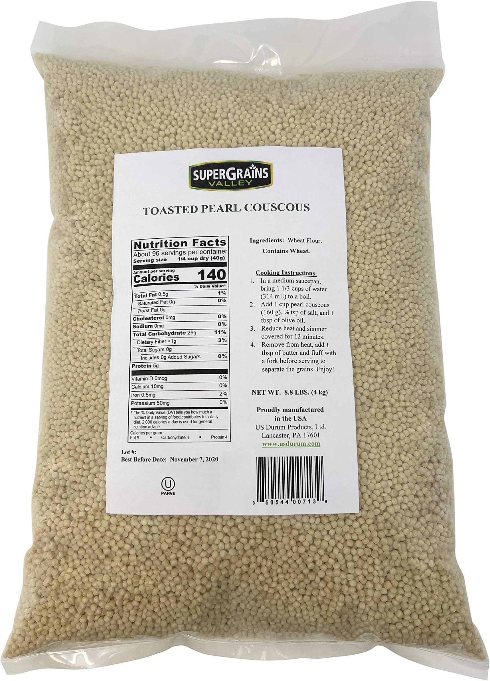Amazon.com: SuperGrains Valley Toasted Pearl Couscous Israeli Couscous ...