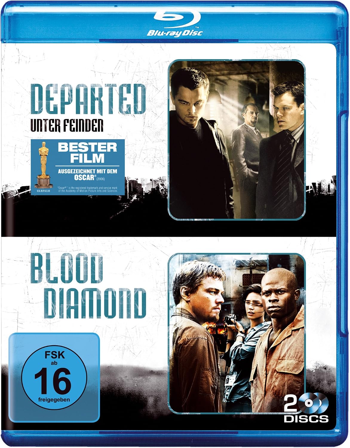 Amazon: Departed - Unter Feinden & Blood Diamond (2 Discs) [Blu-ray ...