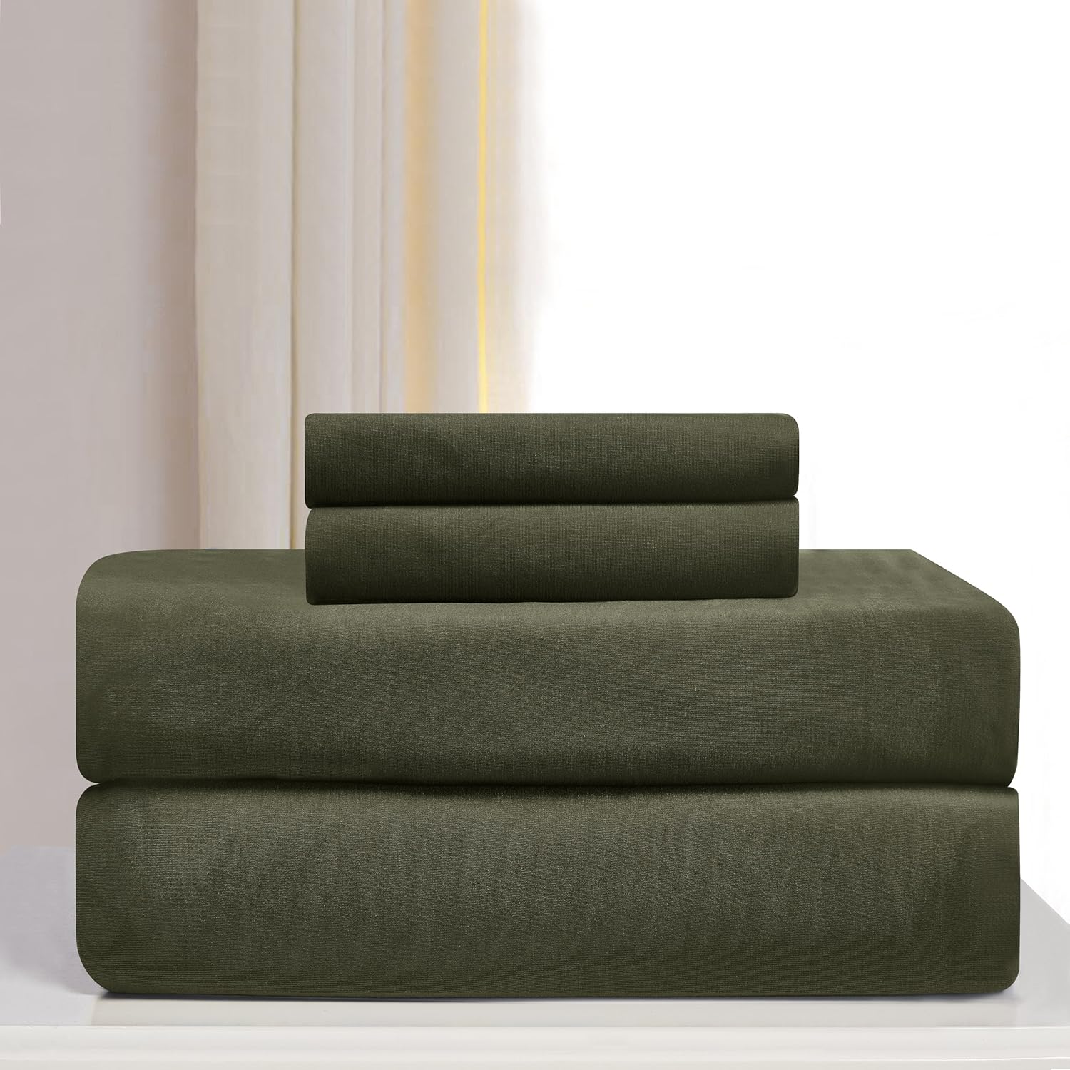 Amazon.com: Madison Jersey Sheet Set, Forest, Twin : Home & Kitchen