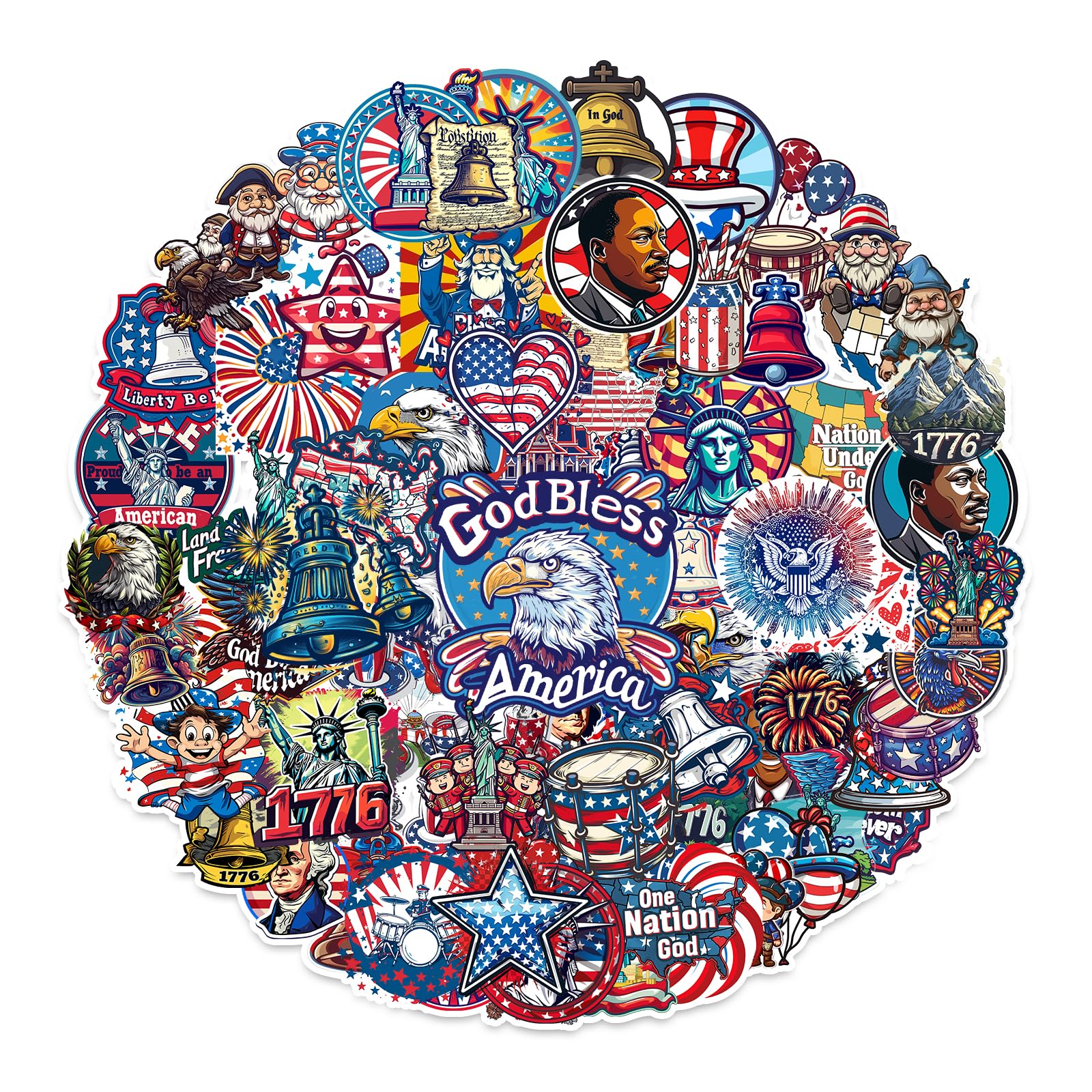 Amazon.com: American Flag Patriotic Stickers, 100Pcs USA Flag Stickers ...