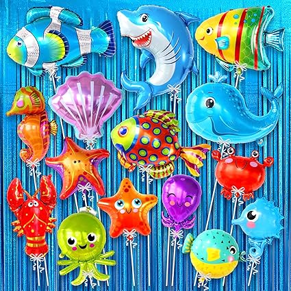 Amazon.com: KatchOn, Fish Balloons for Under The Sea Decorations - Pack ...