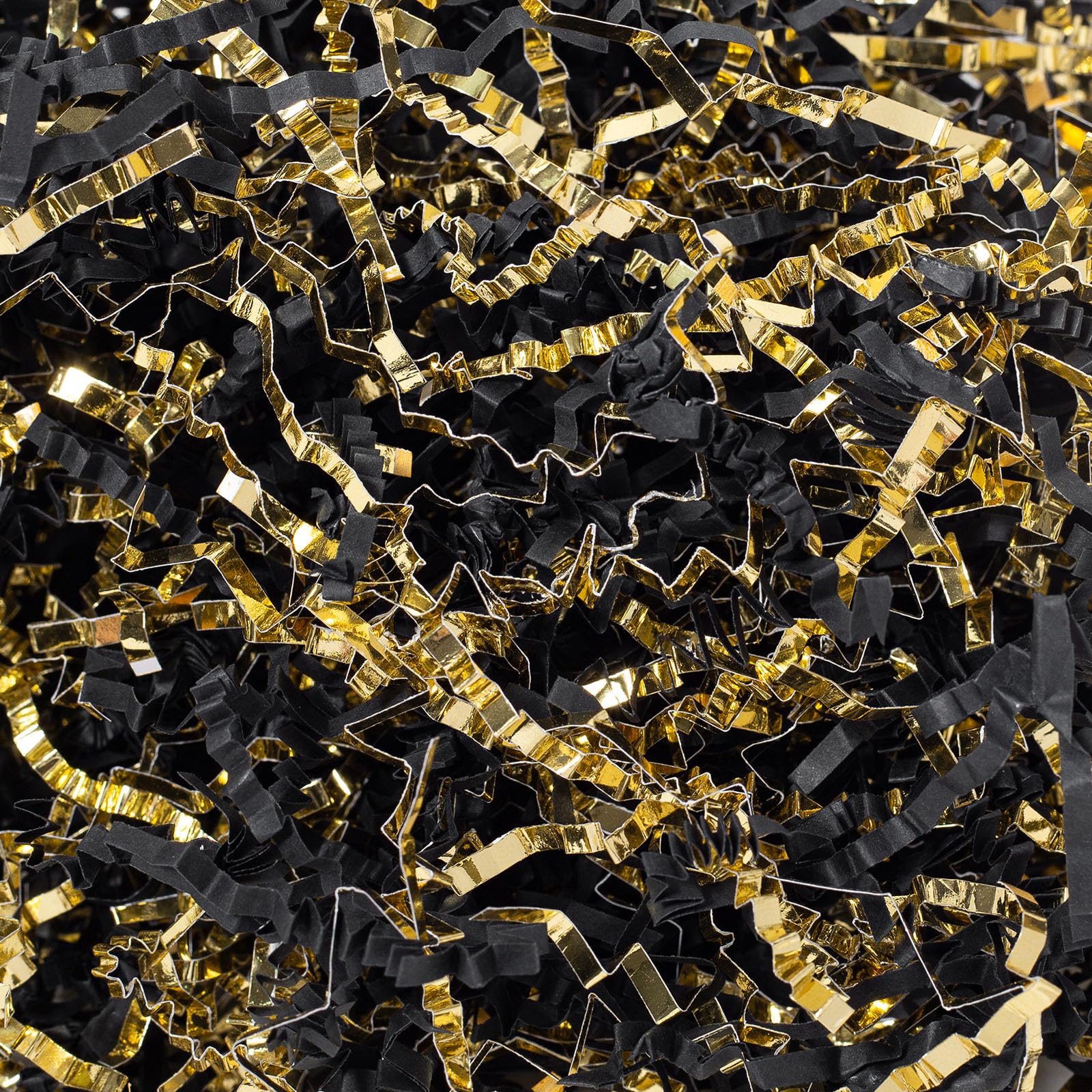 Amazon.com: Wowxyz 1 LB Crinkle Cut Paper Shred Black & Gold Crinkle ...