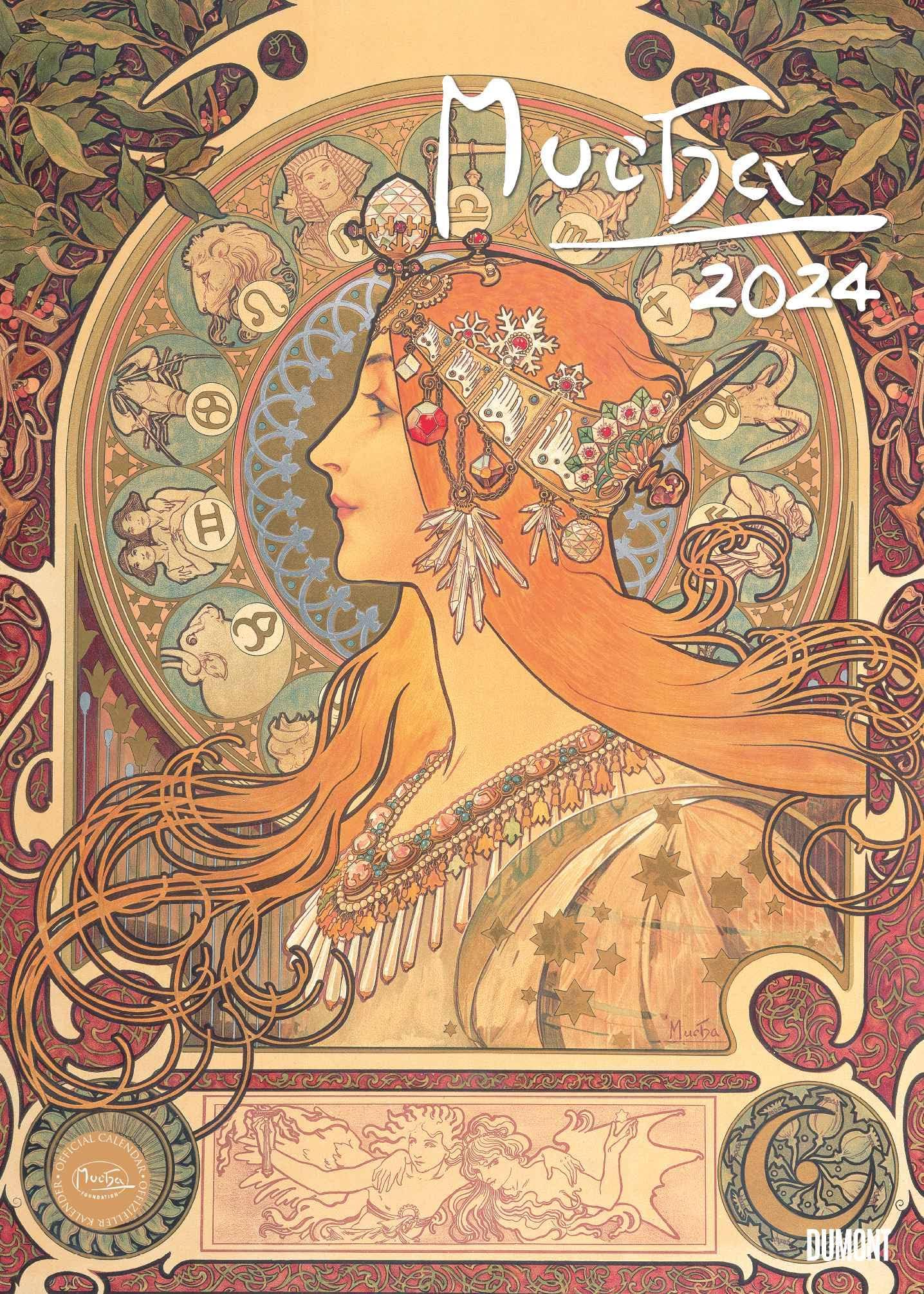 Mucha 2024 - Kunst-Kalender - Poster-Kalender - 50x70 (Kunst Klassiker ...