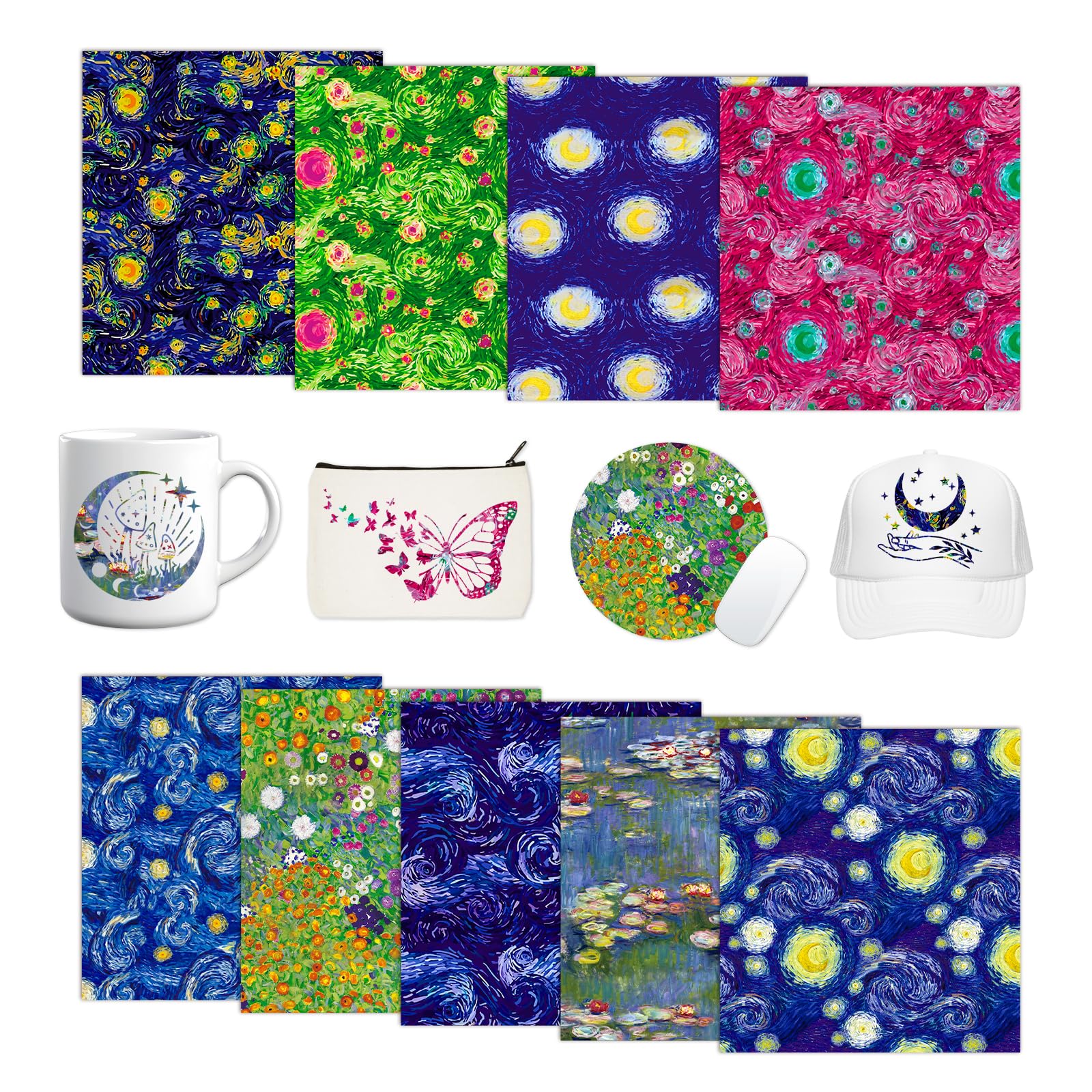 Tintnut Starry Night Infusible Transfer Ink Sheets - 9 Sheets 12"x10 ...