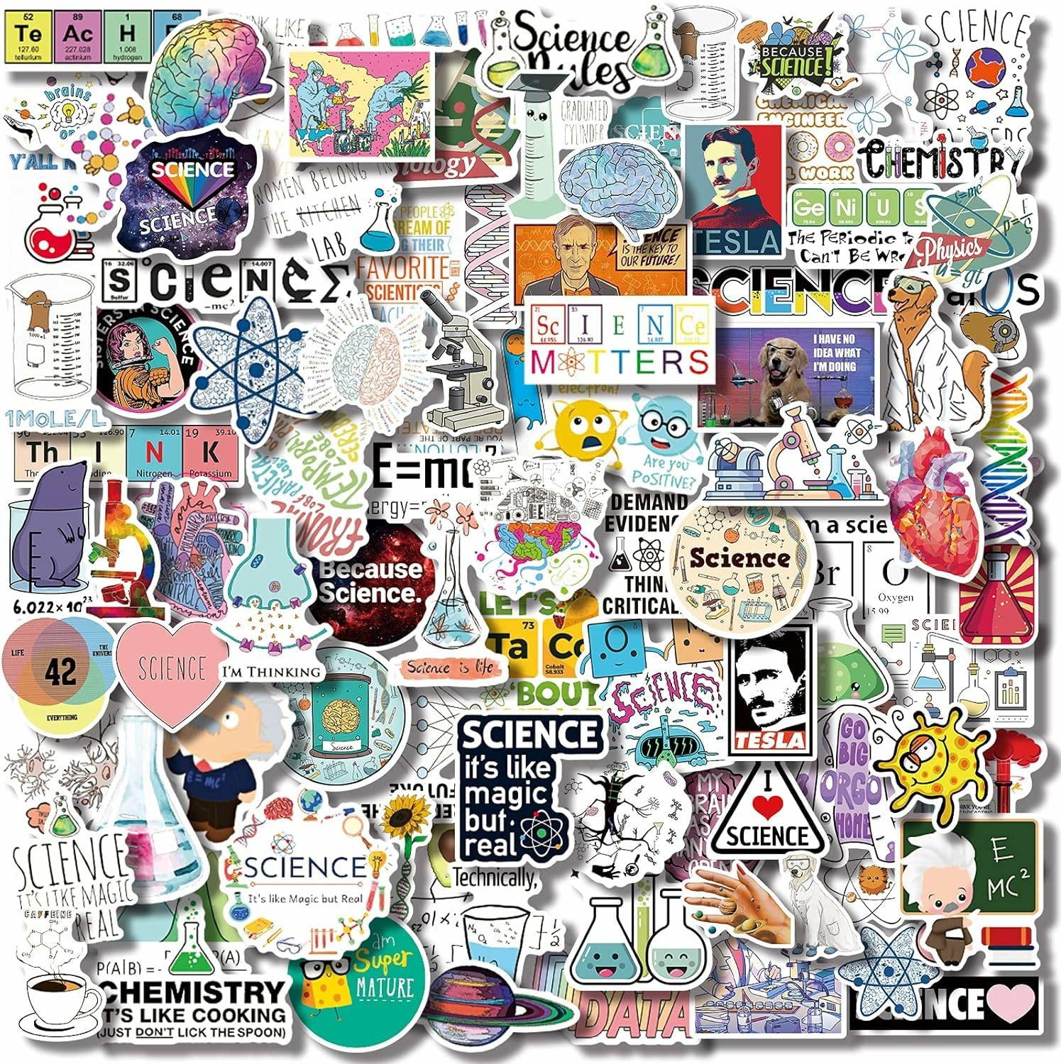 GADGETS WRAP Natural Sciences Stickers Pack, Physics, Chemistry ...