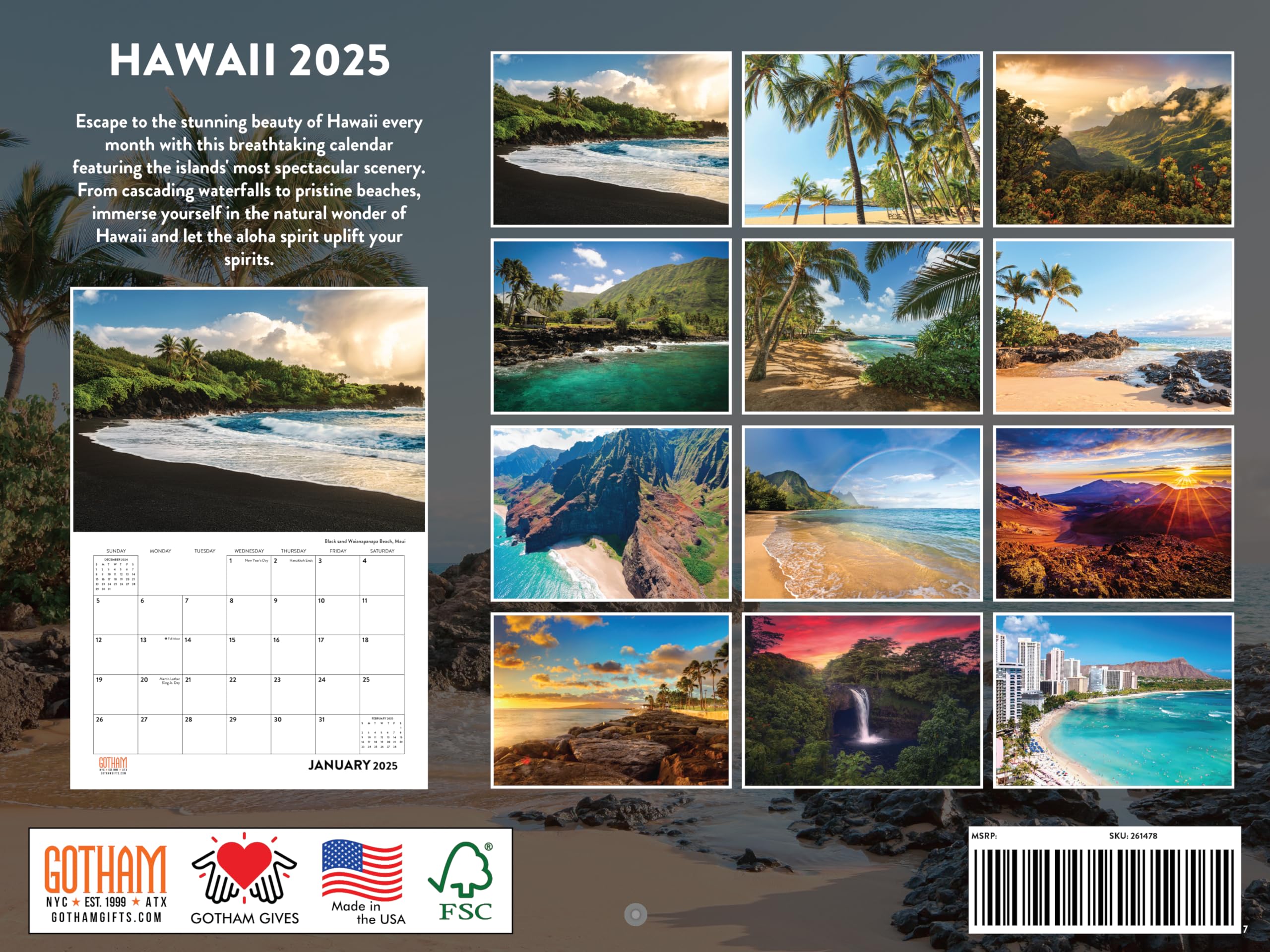 Snapklik.com : Hawaii Calendar 2025 Hawaiian Tropical Beach Maui Kauai ...