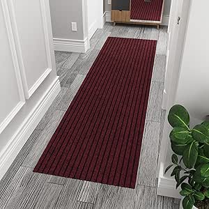 Amazon.com: Ottomanson Ribbed Design Non-Slip Rubberback 3x9 Indoor ...