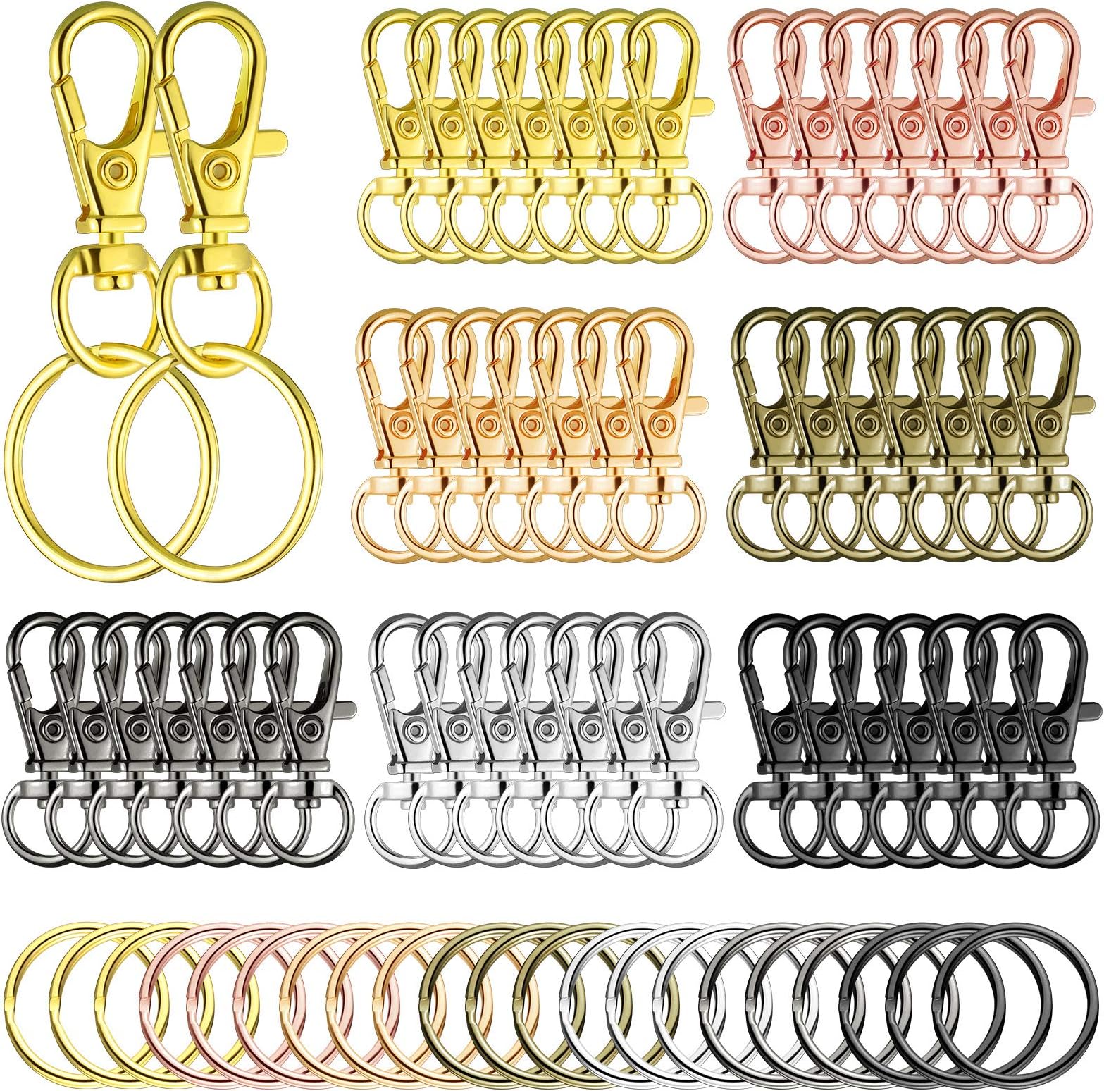 Amazon.com: 50 Pieces Colorful Lobster Claw Clasps Swivel Lanyards ...