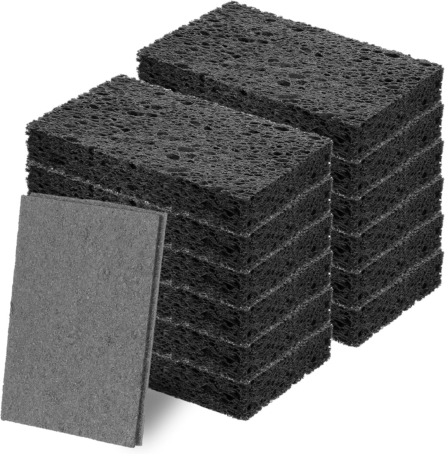 JIEYAO 12 Pack Non-Scratch Scrub Sponges, Compressed Cellulose Sponges ...