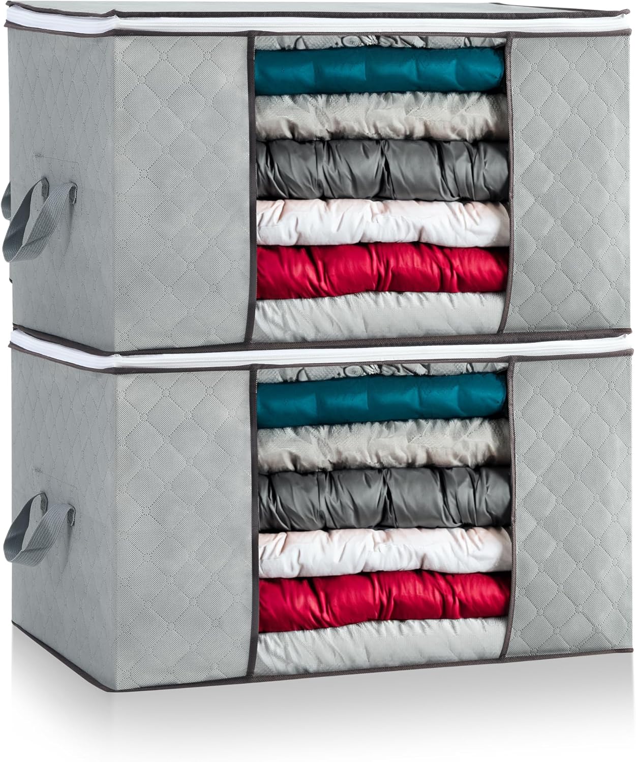 Amazon.com: MCOLIMA Linen Storage Organizer, 2 Pack Large 90L Foldable ...