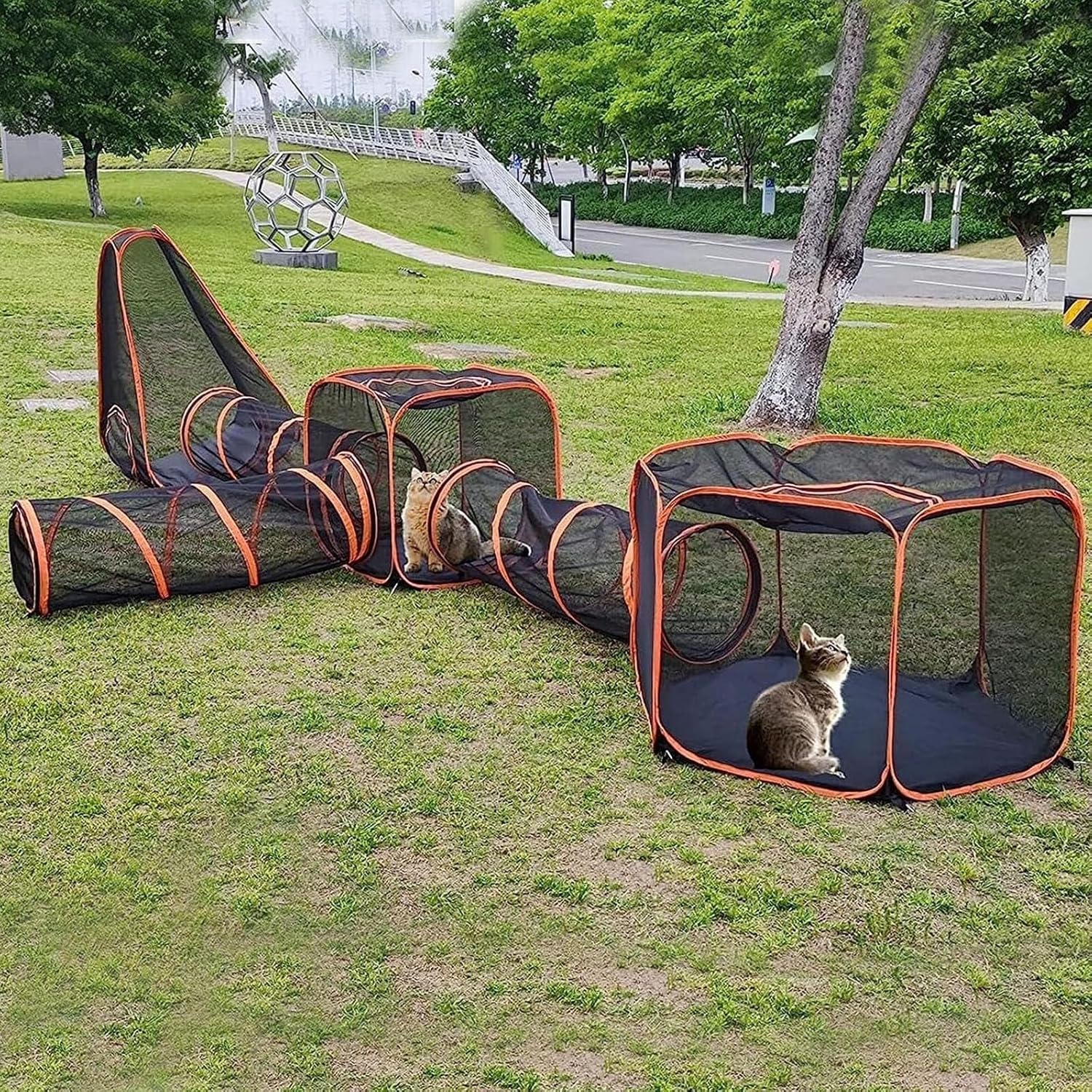 Amazon.com: Portable Outdoor Cat Enclosures, 6-in-1 Outdoor Large Cat ...