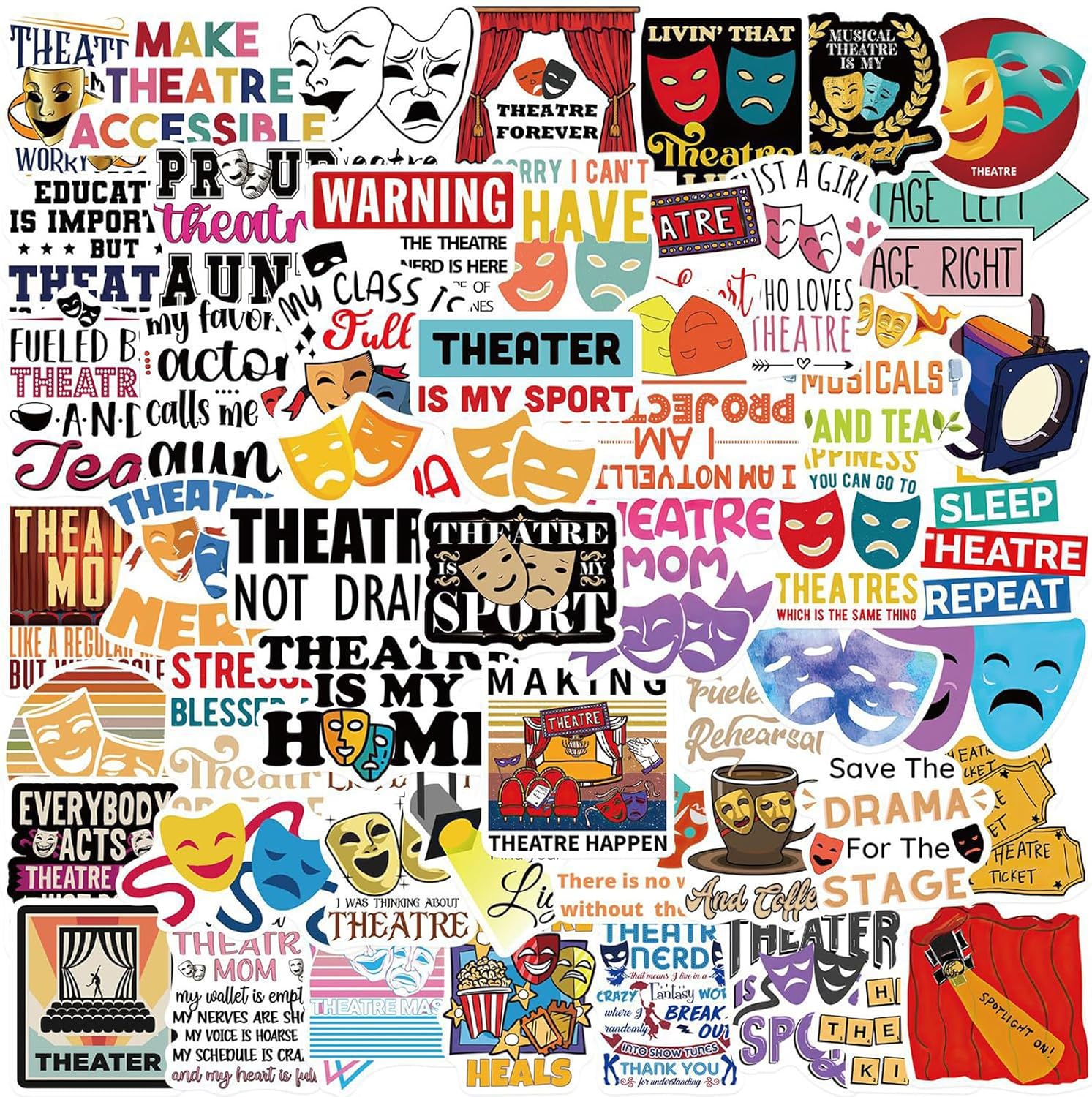 Amazon.com: Theatre Stickers,50 PCS Aesthetic Waterproof Stickers,Vinyl ...