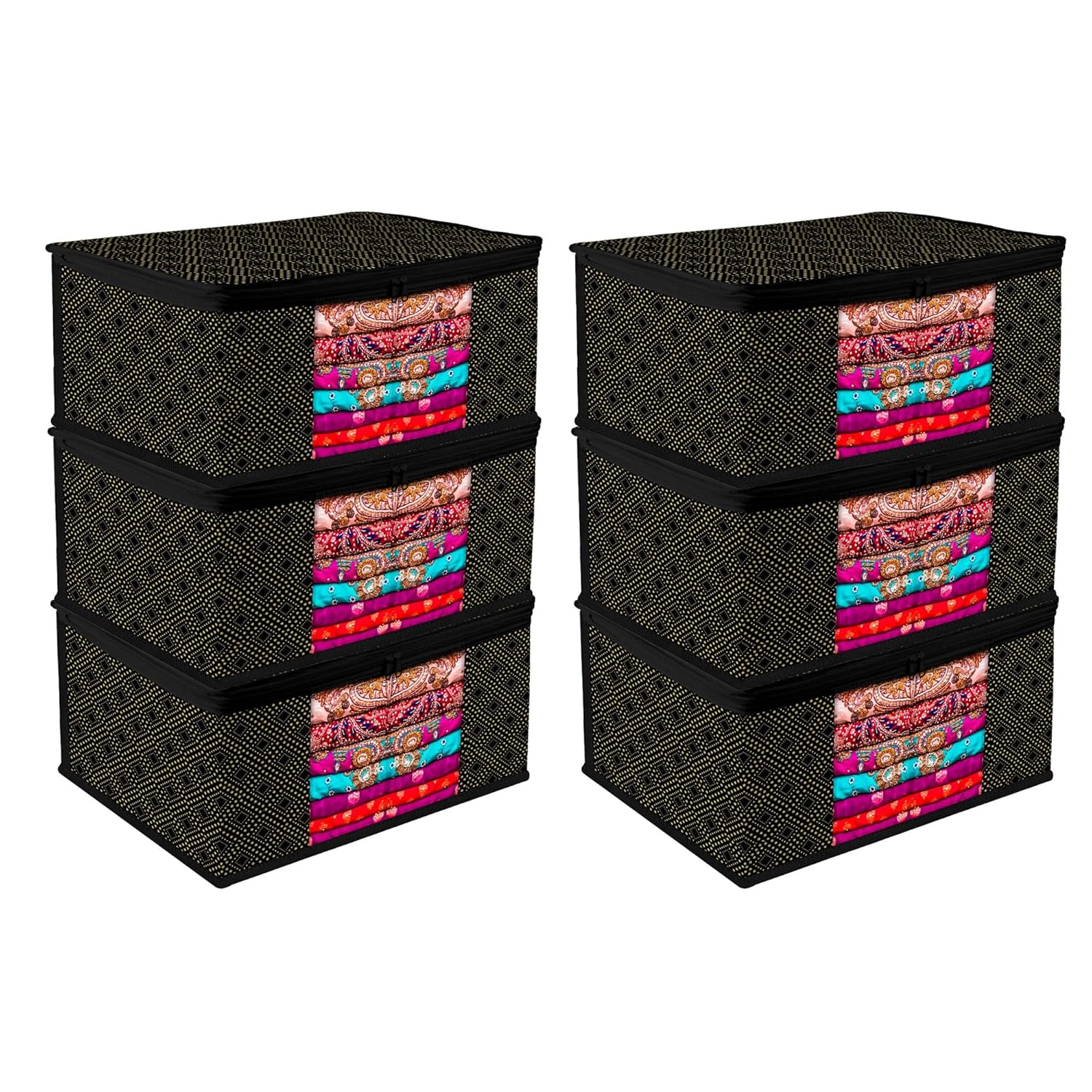 Kuber Industries Pack of 6 Saree Storage Bag | Clothes Storage Wardrobe ...