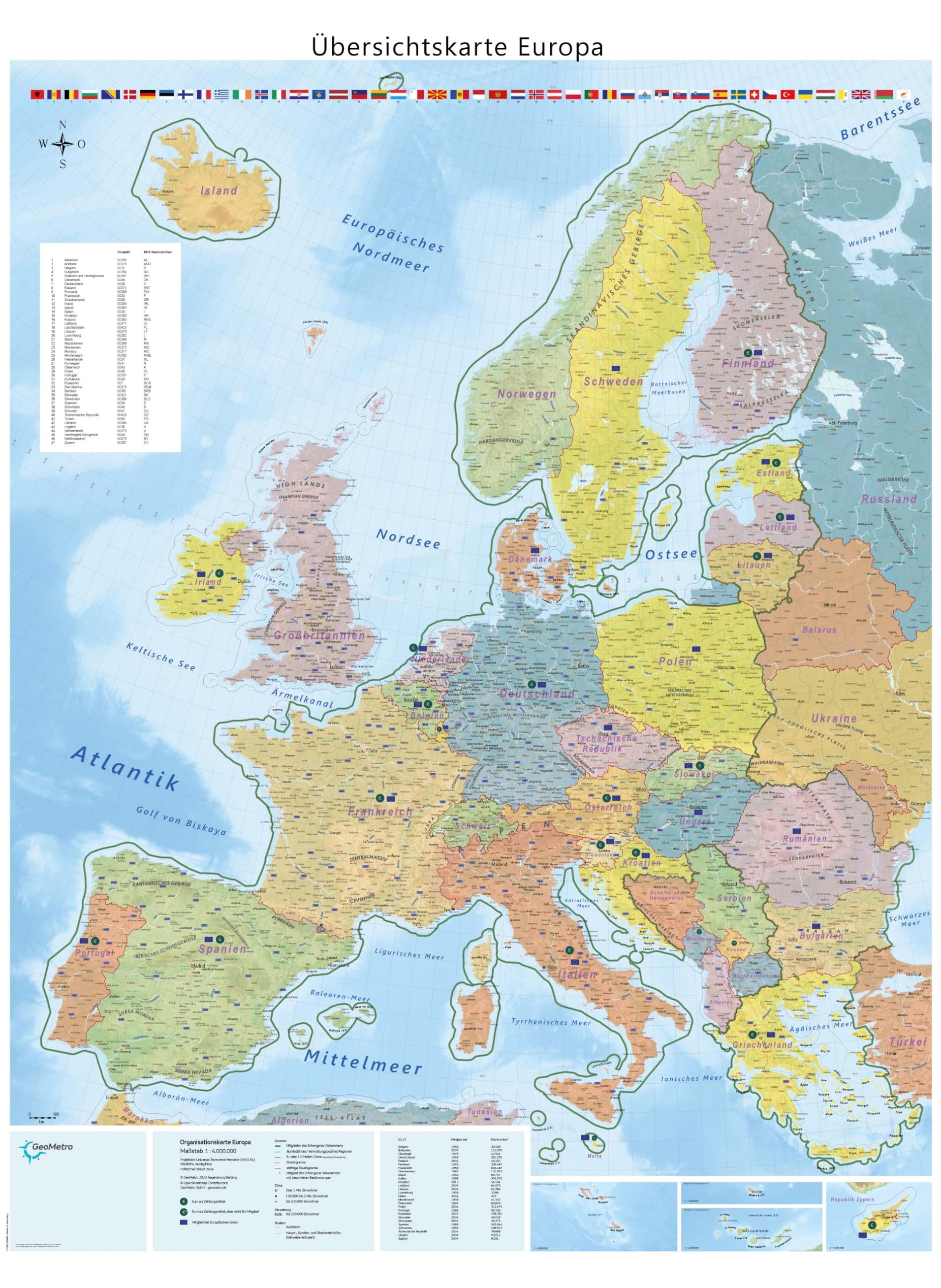 Wunderschne Europa Karte 2022 Bild