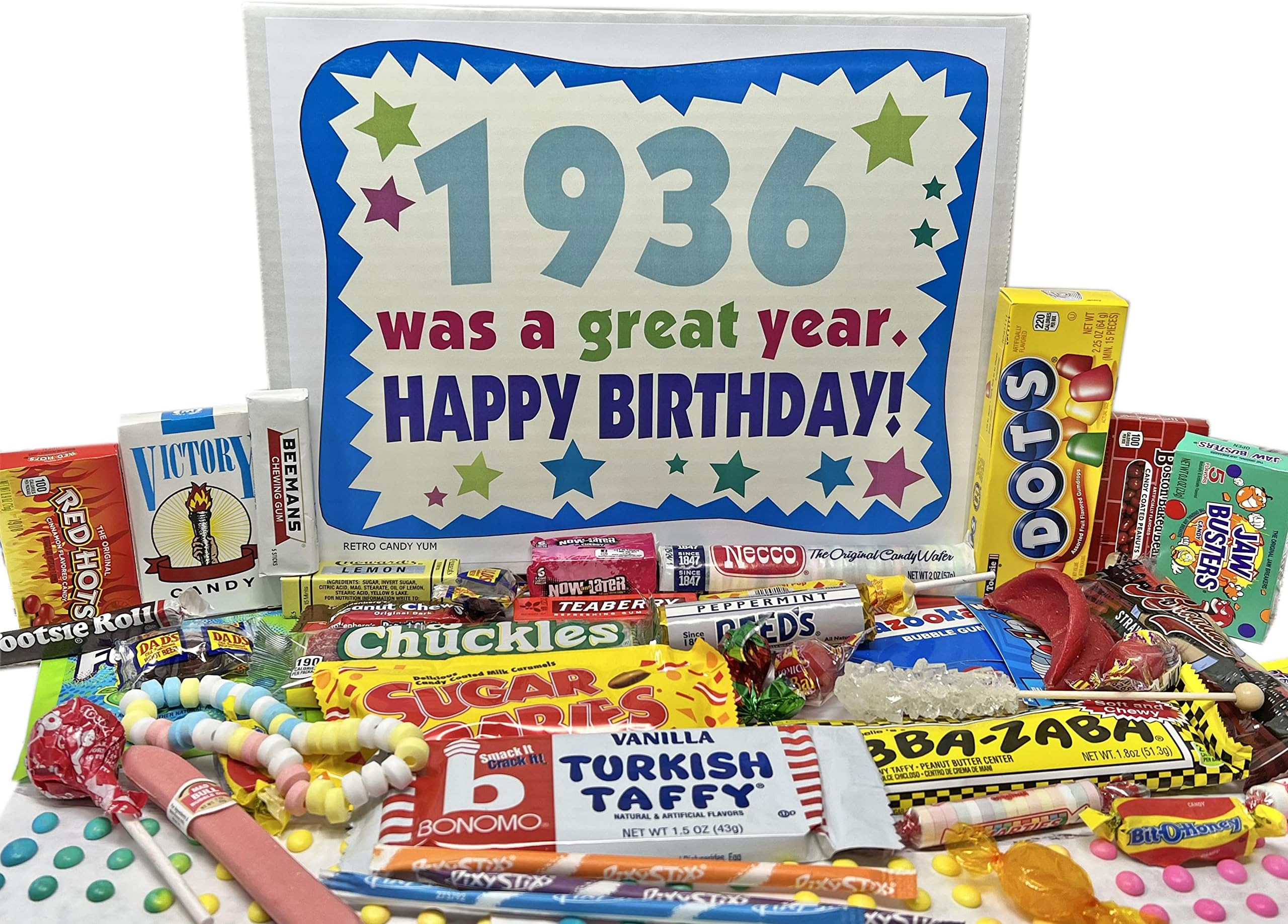 Amazon.com : RETRO CANDY YUM ~ 1956 68th Birthday Gift Box of Nostalgic ...