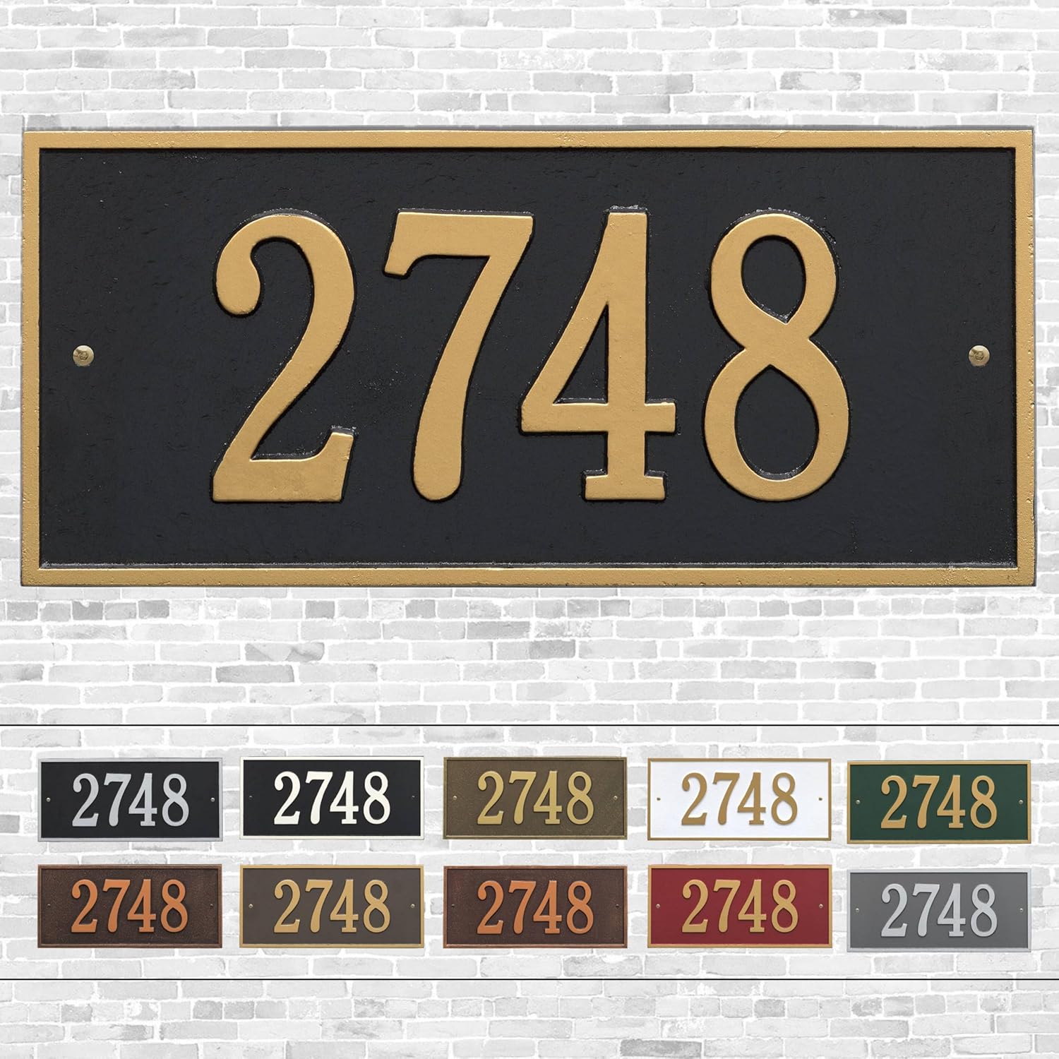 Amazon.com: Whitehall Small Address Plaque, Personalized House Number ...