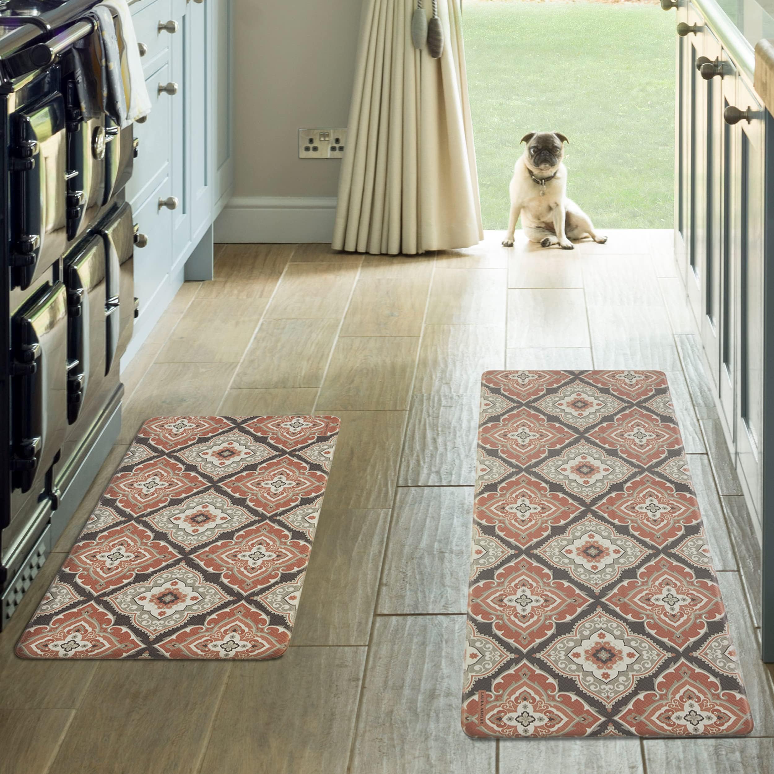 Amazon.com: Laura Ashley - Anti-Fatigue Kitchen Mat, Iris Floral Design ...