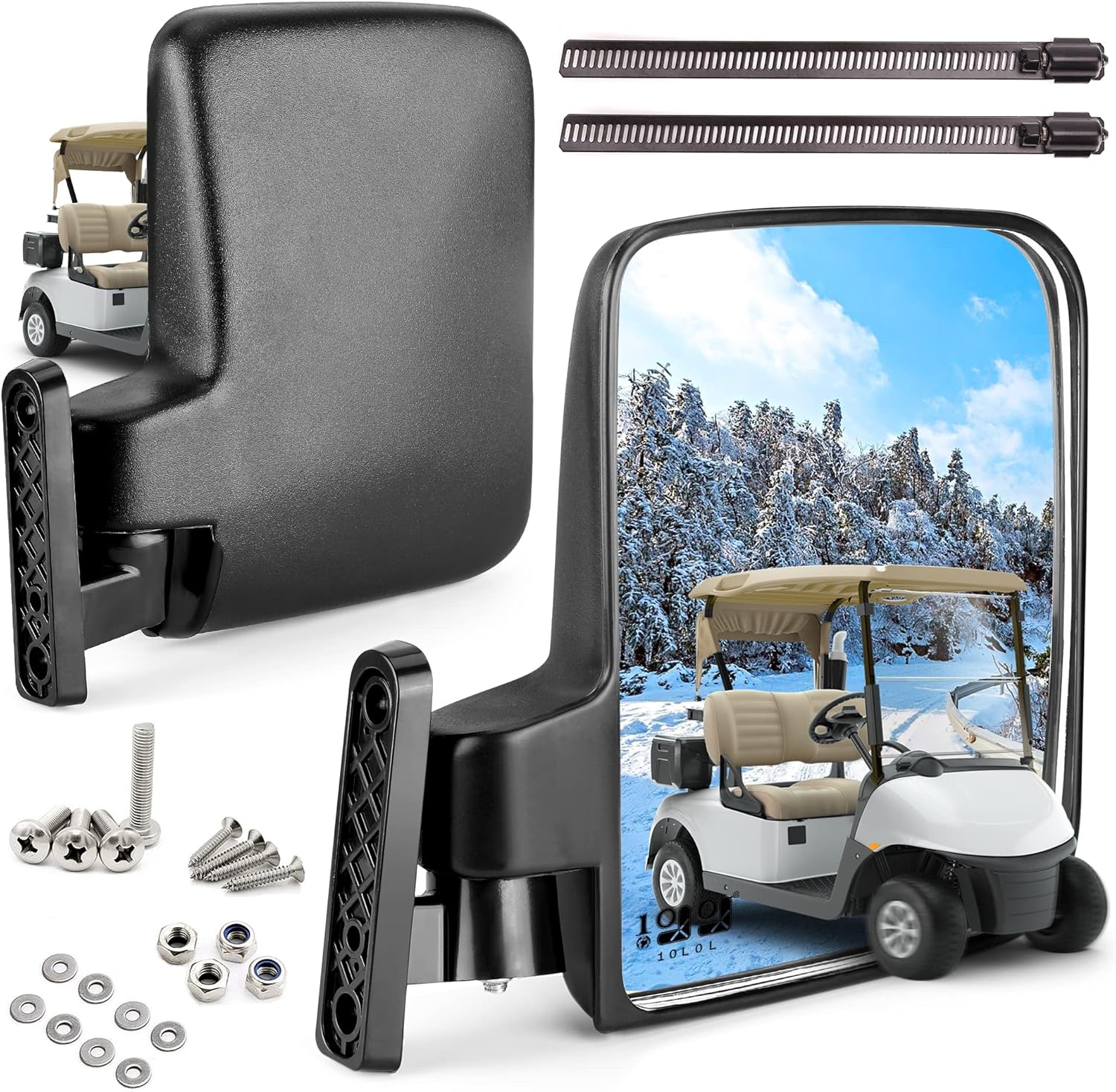Amazon.com: 9.99WORLD MALL Golf Cart Side Mirrors, No Drilling 180 ...