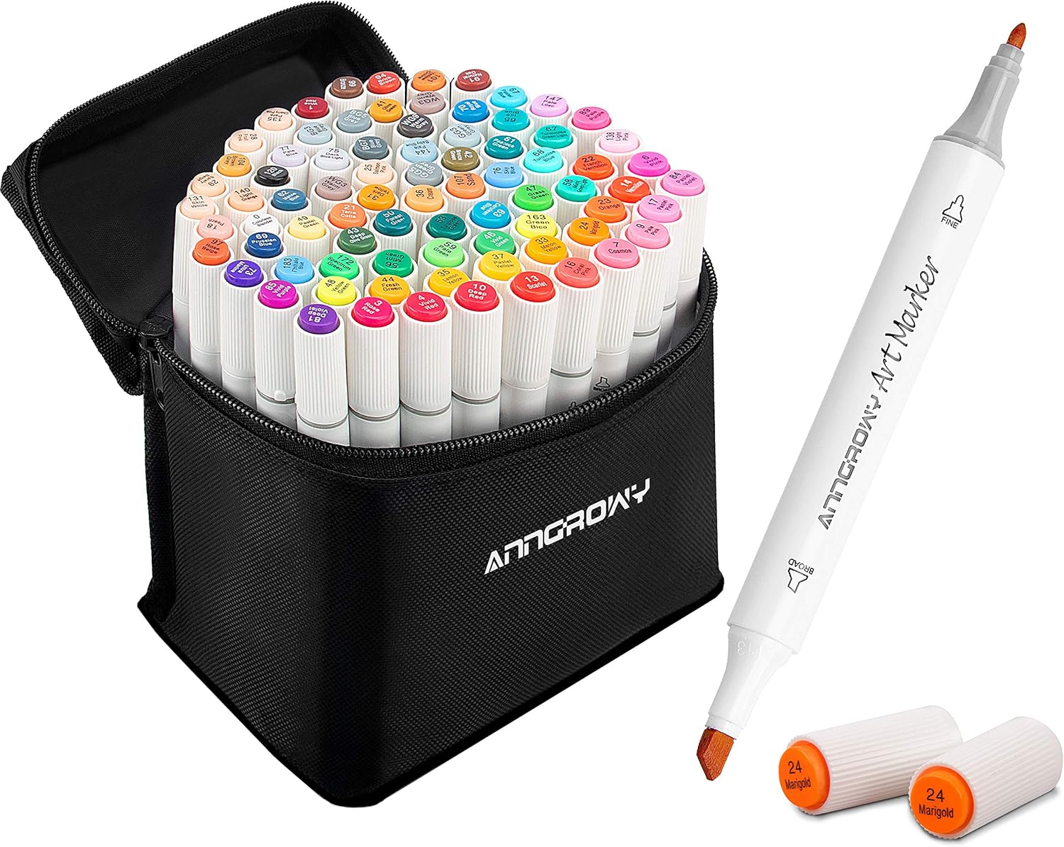 Buy 80 Colors Alcohol Markers For Adult Coloring Anngrowy Permanent Art 