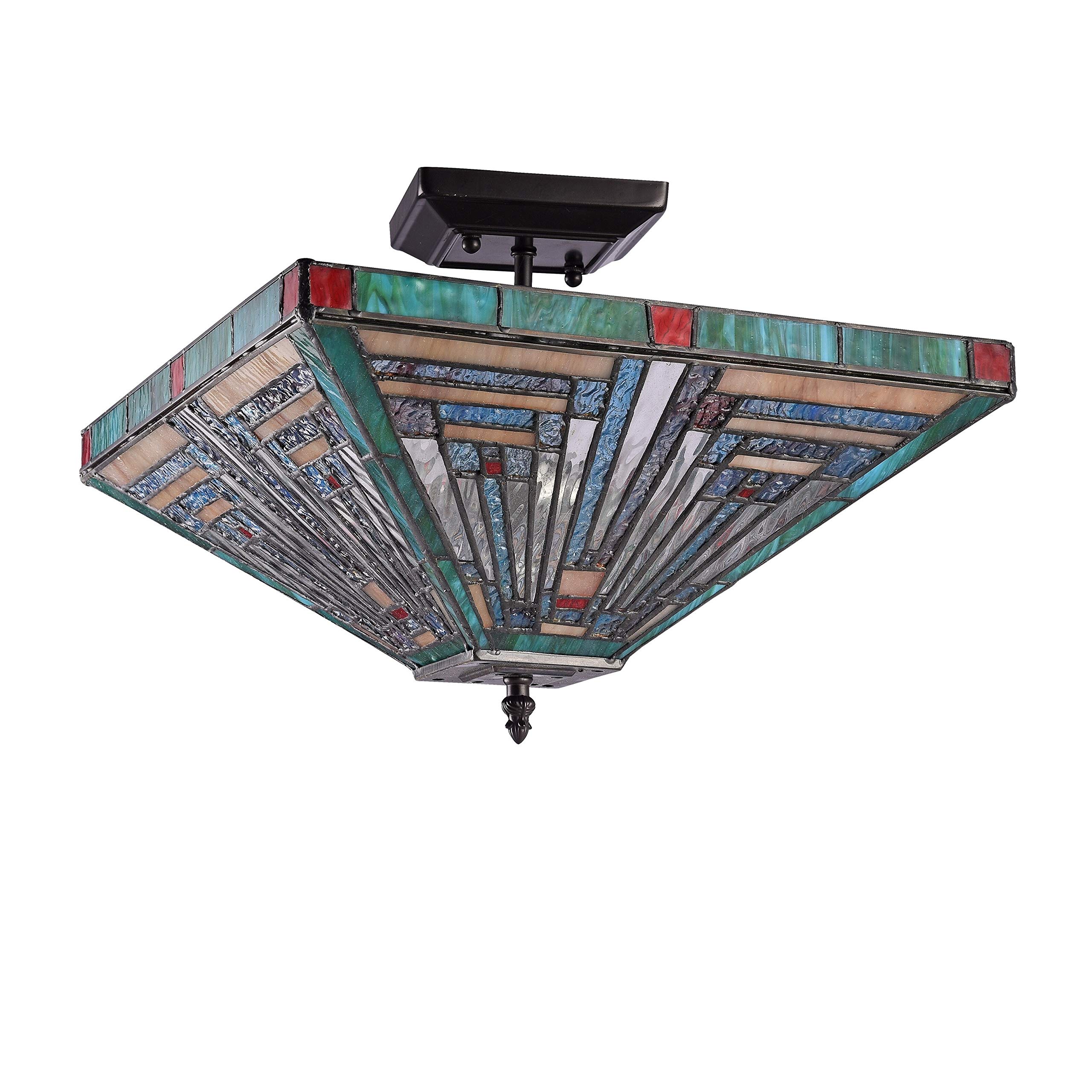 Mission Style Flush Mount Ceiling Lights HomeRoots Brown And Amber