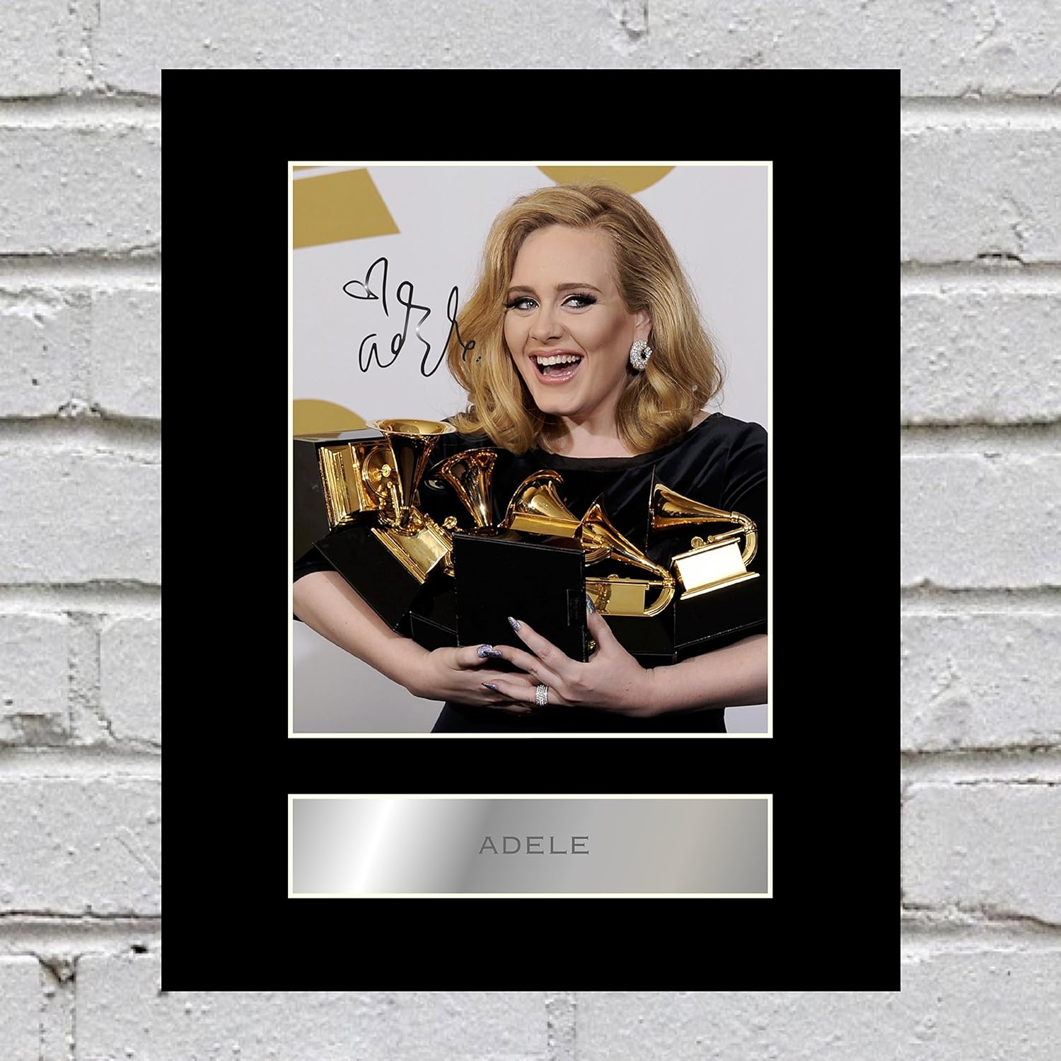 Iconic pics Adele Digitally Signed Mounted Photo Display #3 10x8 Inches ...
