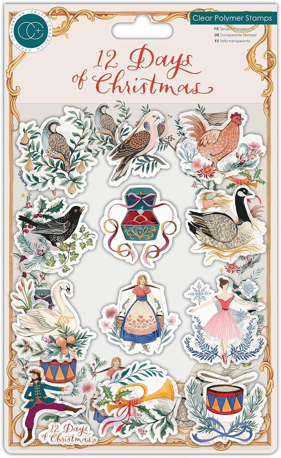 Amazon.com : Craft Consortium Clear Stamps 6"X8"-12 Days of Christmas ...