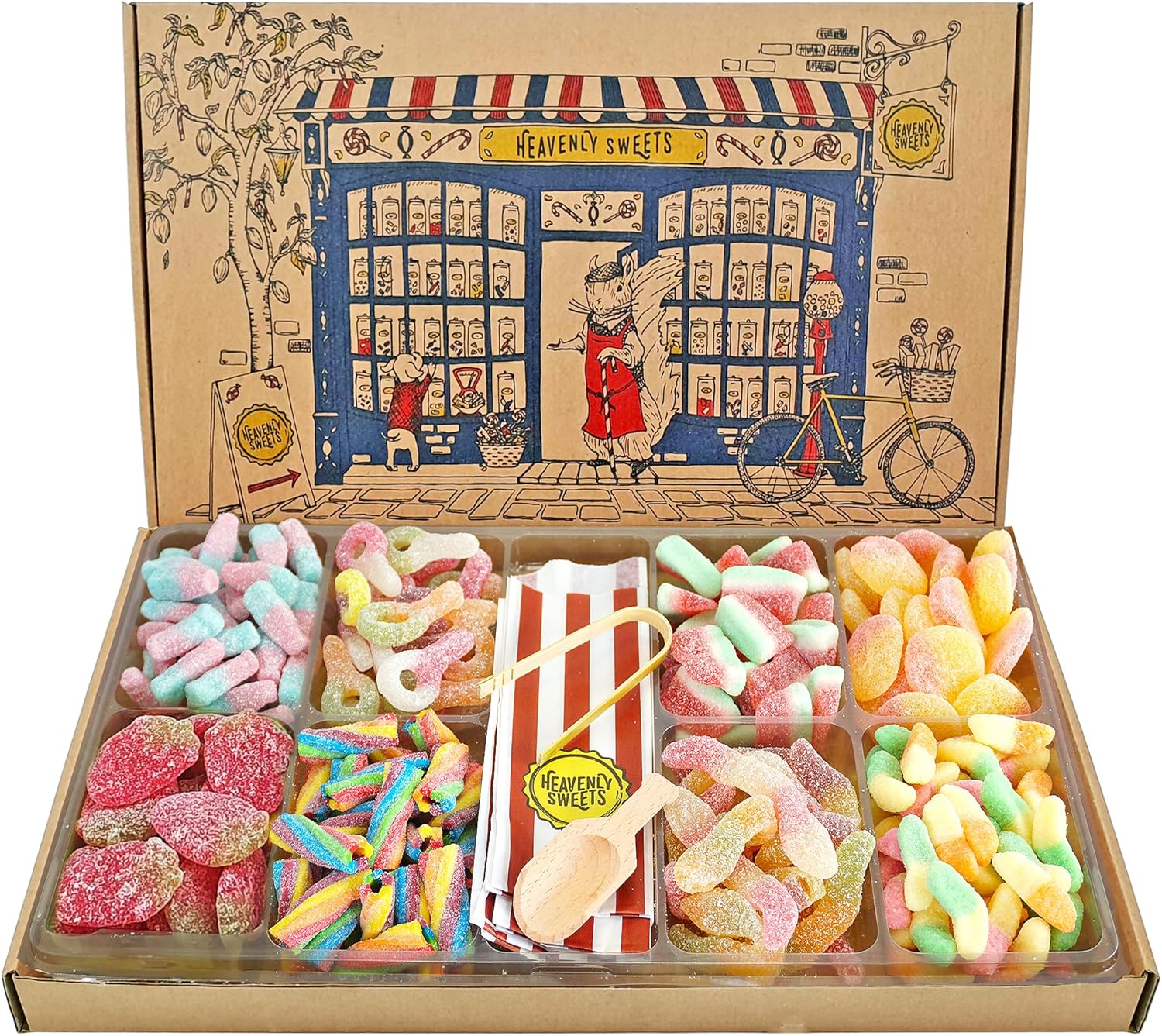 Heavenly Sweets 1.2kg Fizzy Pick and Mix Sweets Gift Box - Retro Sweet ...