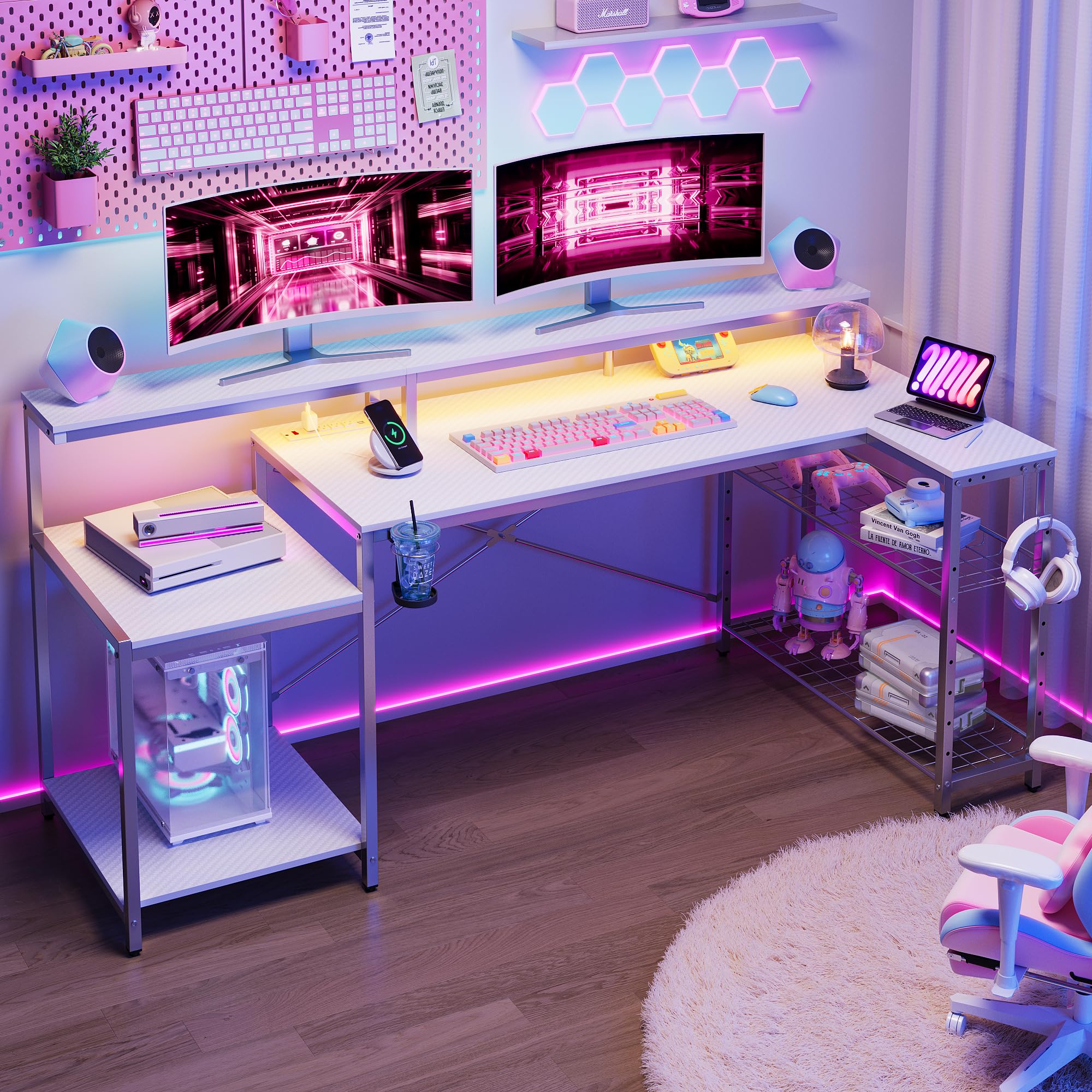 Snapklik.com : Bestier White Gaming Desk