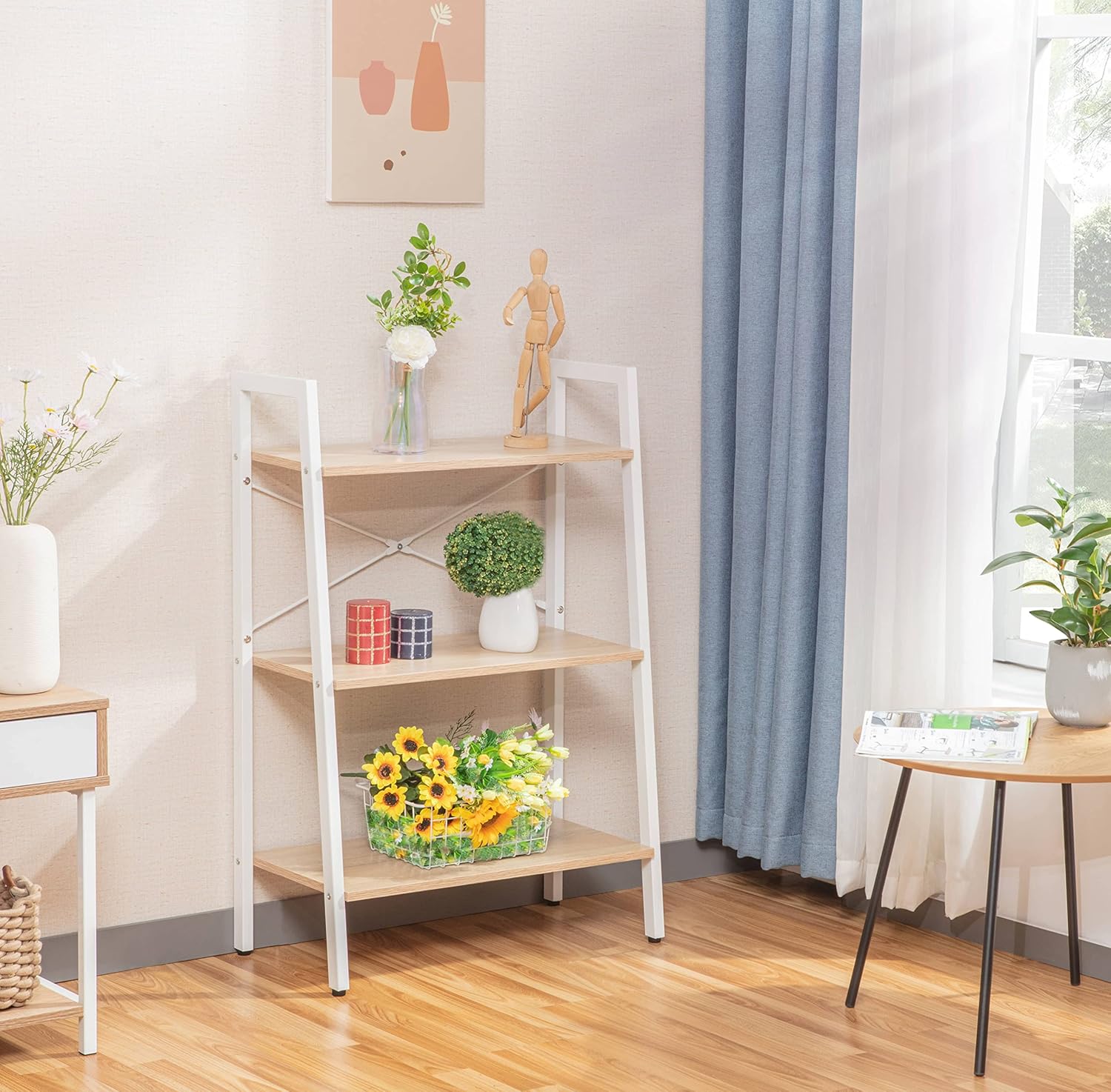 Amazon.com: JJS Industrial 3-Tier Bookshelf, Freestanding Rustic ...