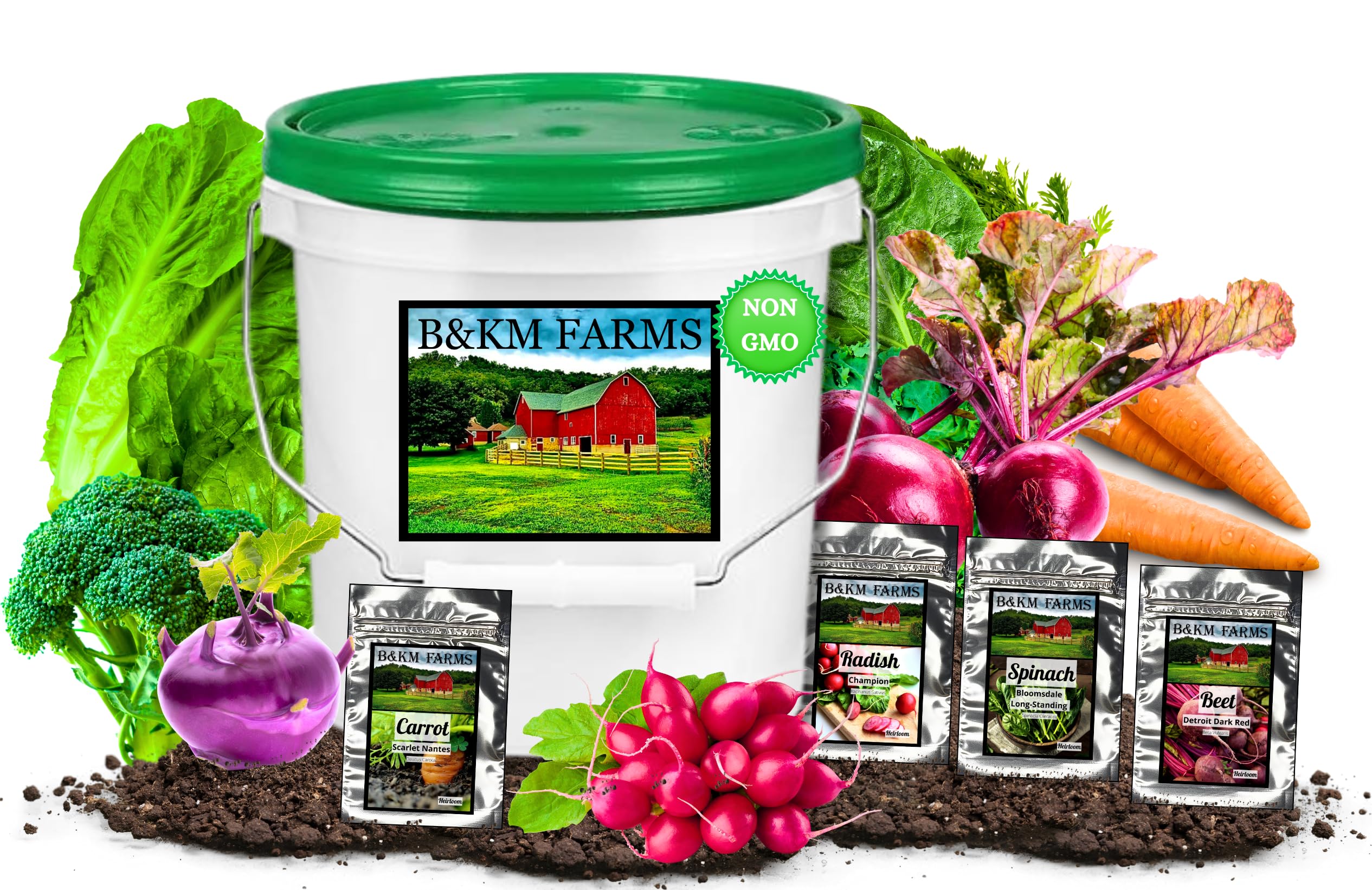 Amazon.com : B&KM Farms, 36 Vegetable Seed Varieties. Emergency Preparedness Garden Kit 38,000 ...