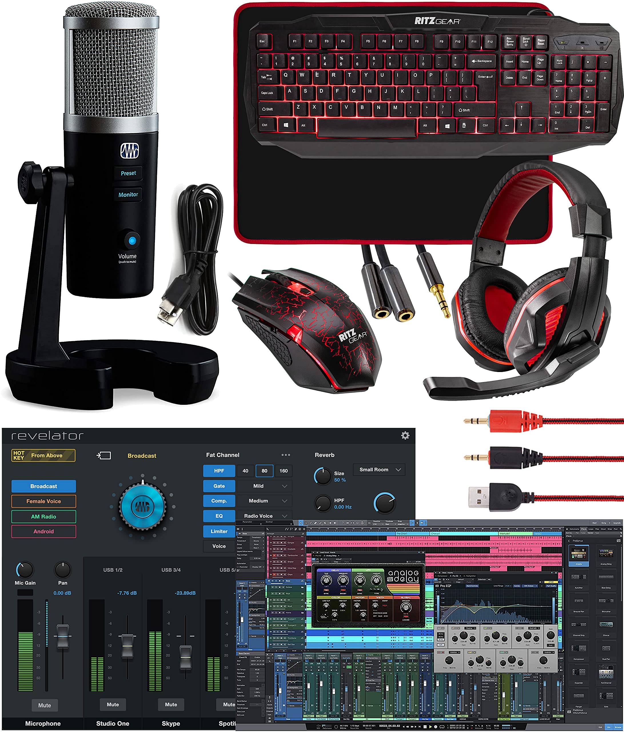 Buy PreSonus Revelator Professional USB Microphone with Studio Live ...