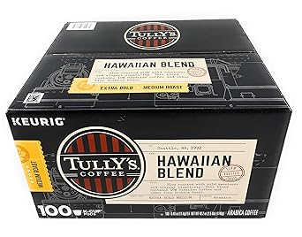 Amazon.com: Tully's Coffee Hawaiian Blend K-Cup for Keurig Brewers ...