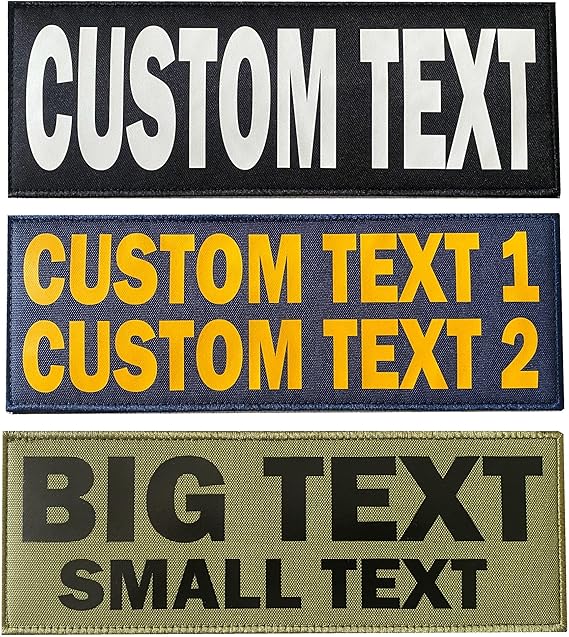 Amazon.com: Custom Text Patch, Customizable Text Personalized Large ...