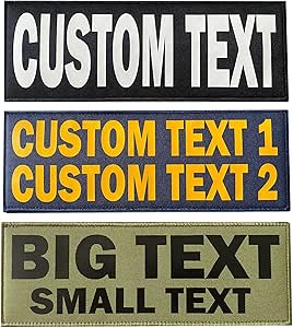 Amazon.com: Custom Text Patch, Customizable Text Personalized Large Patch with Hook Loop ...