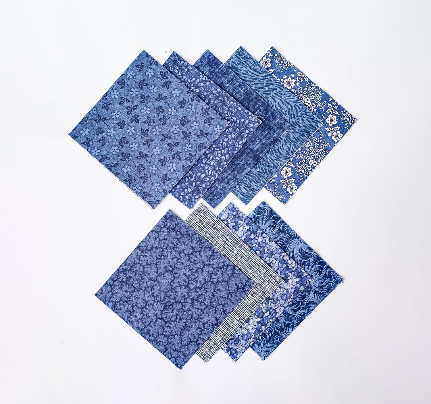 Amazon.com: 90 Pcs Navy Blue Cotton Fabric Squares, Navy Blue Quilt ...