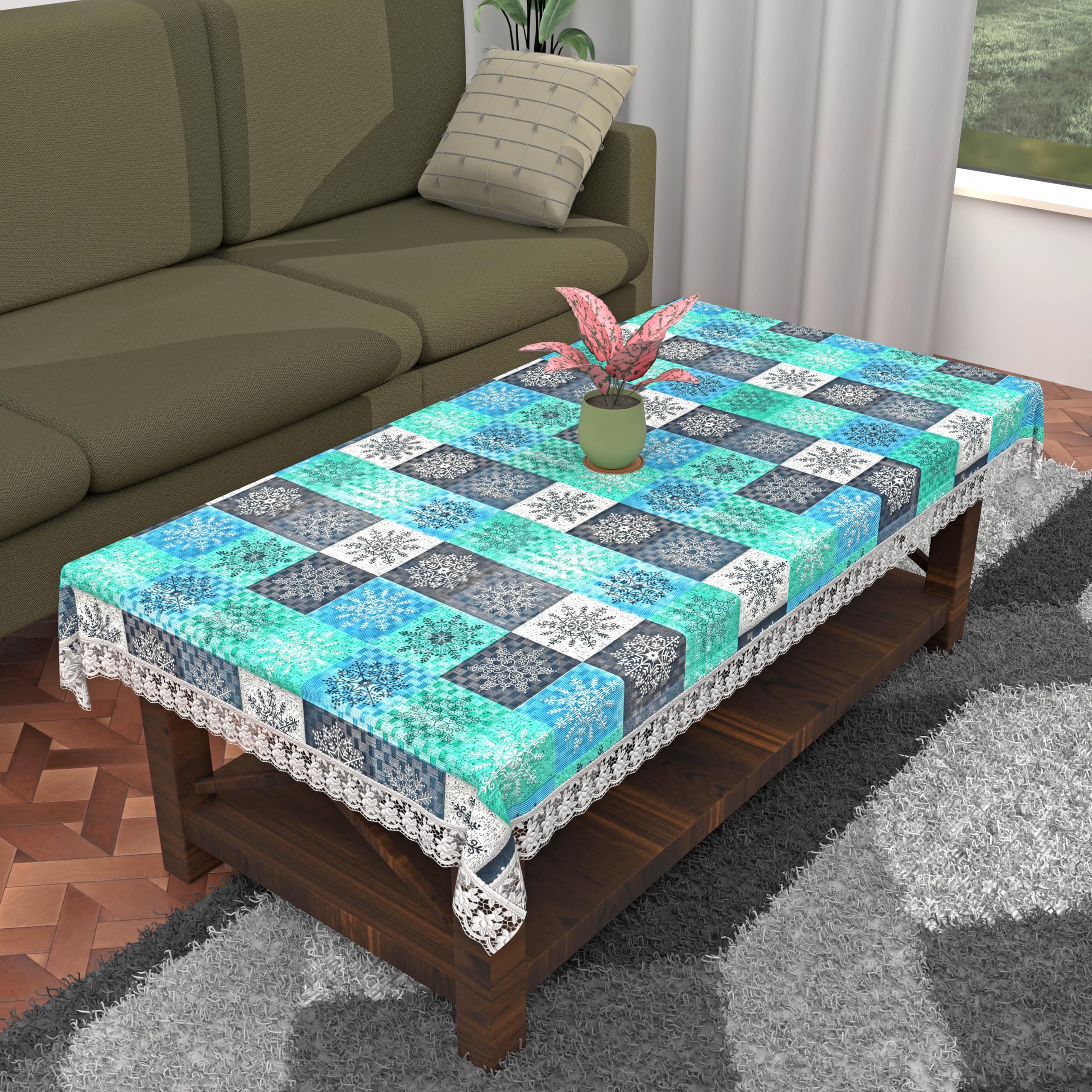 Kuber Industries Checks Print Exclusive Table Cloth|PVC 4 Seater Center ...