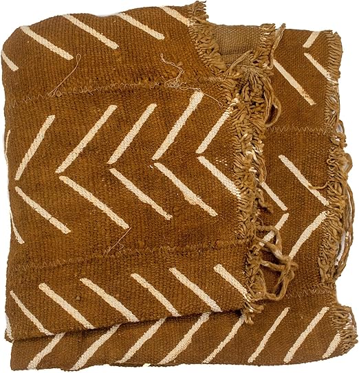 Amazon.com: The Bead Chest Brown Bogolan Mali Mud Cloth - Handmade ...