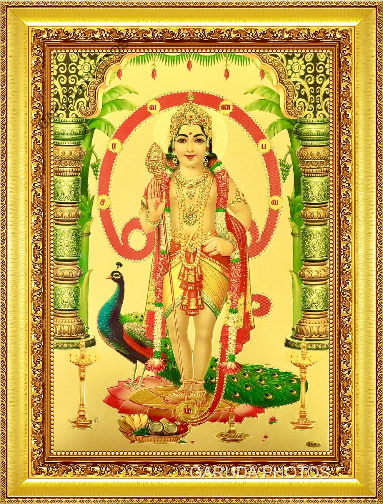 Buy Garuda Photos - GOLD FOIL God Bala Subramanya Swamy Photo Frame/Murugan with Peacock Photo ...