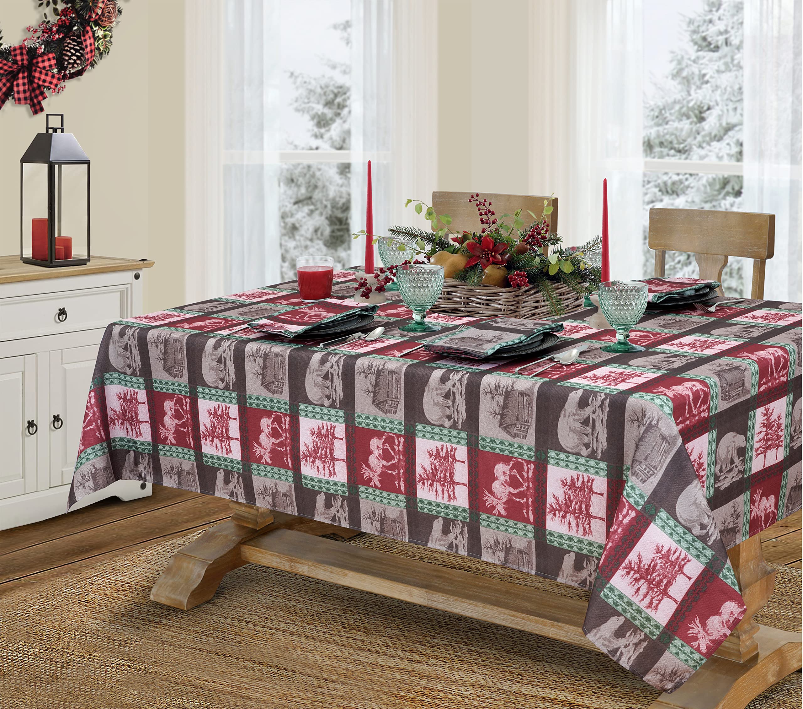 Amazon.com: Newbridge Rectangle Tablecloth, 52 x 70 Inch, Country ...
