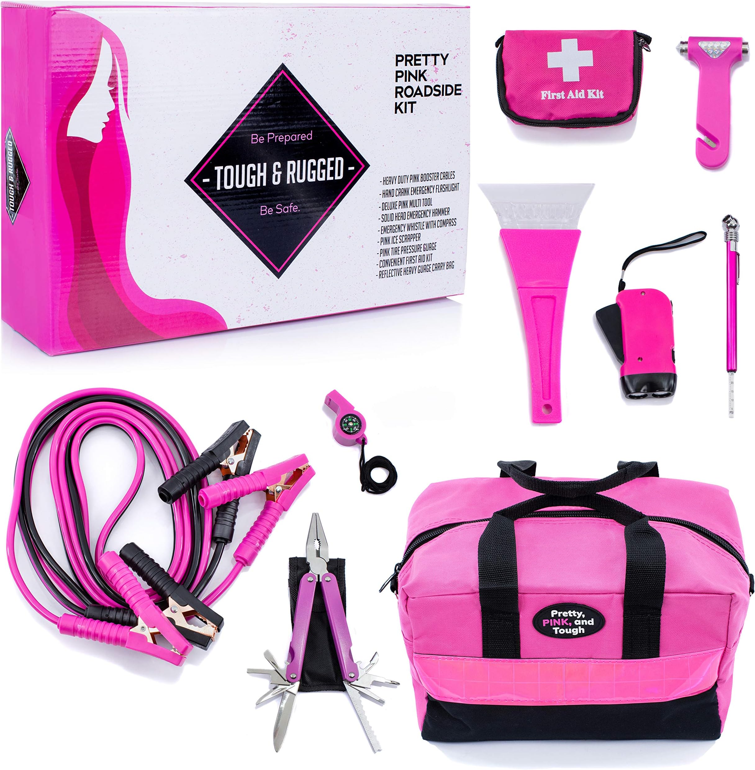 Amazon.com: Pretty Pink Roadside Kit - Pink Emergency Kit for Teen ...
