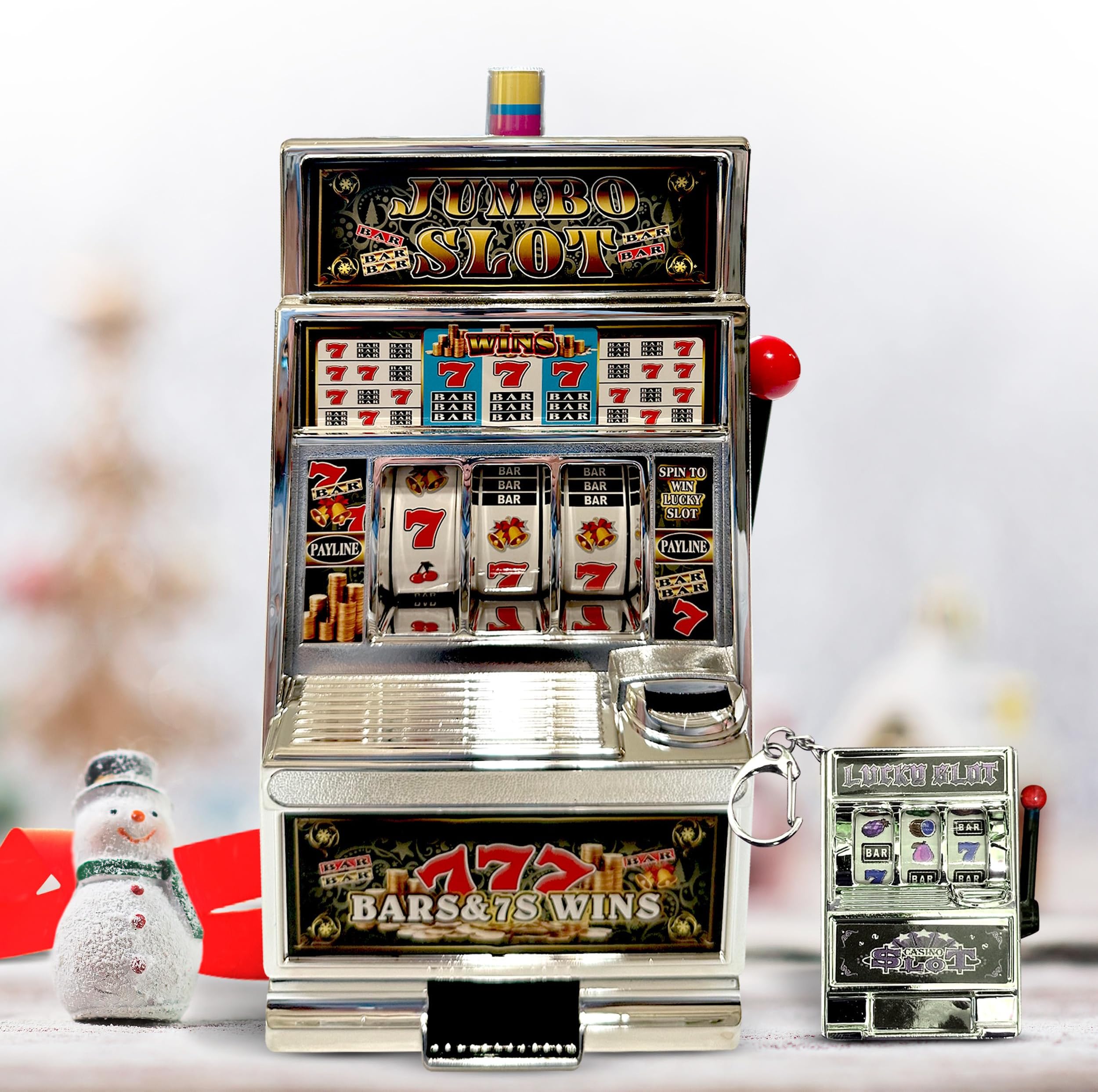 Amazon.com : Crazy Diamonds Jumbo Large Slot Machines - Real Casino Toy Piggy Bank Replica with ...