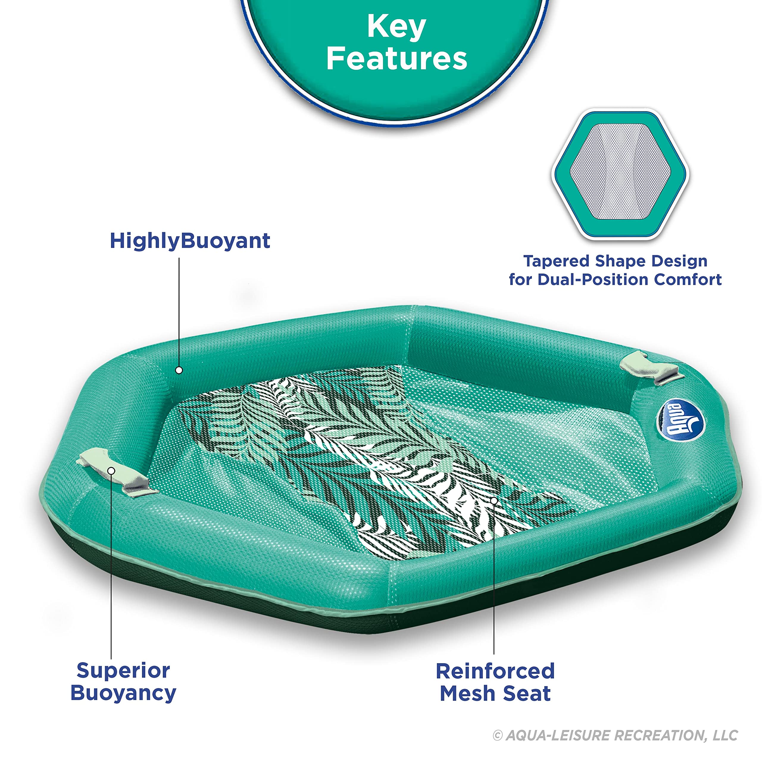 Snapklik.com : Aqua Supreme Hex Pool Chair Float Multi-Position