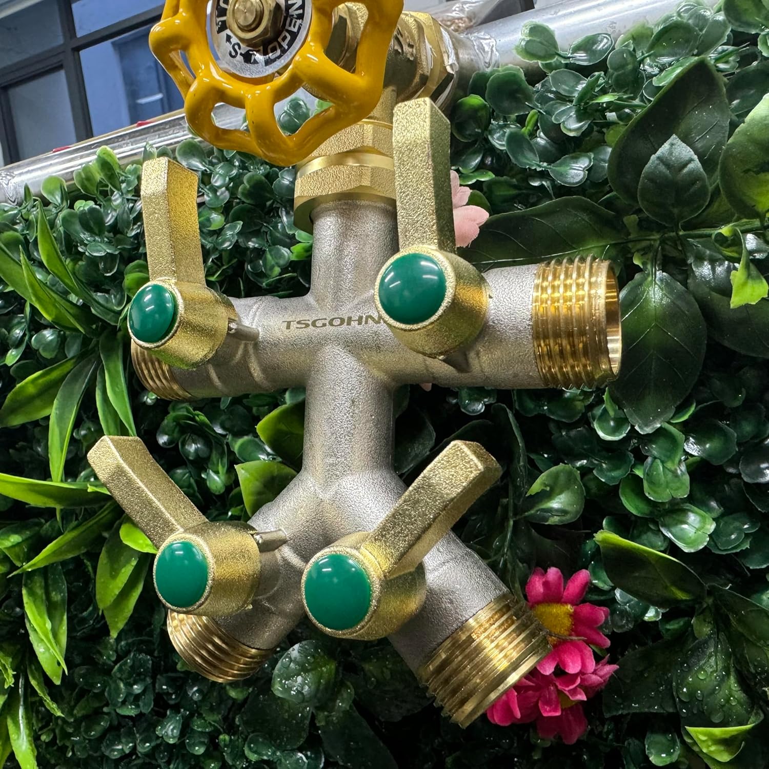 Amazon.com: TSGOHNL Heavy Duty Brass Garden Hose Splitter, Frost ...