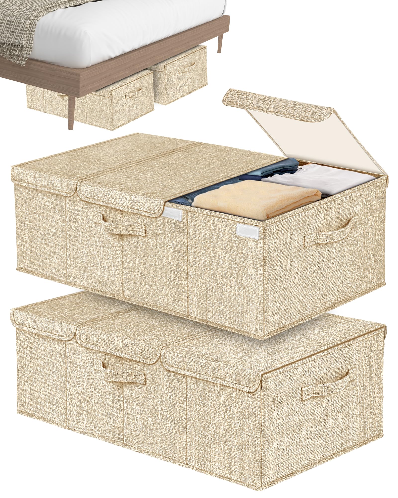 Amazon.com: Hoyula Deep Under Bed Storage Container, 10" Tall Height ...