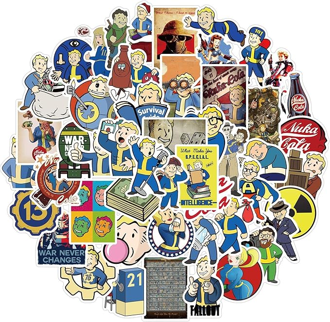 Fallout Stickers for Laptop and Water Bottle, Cool Game Vinyl Decal for ...